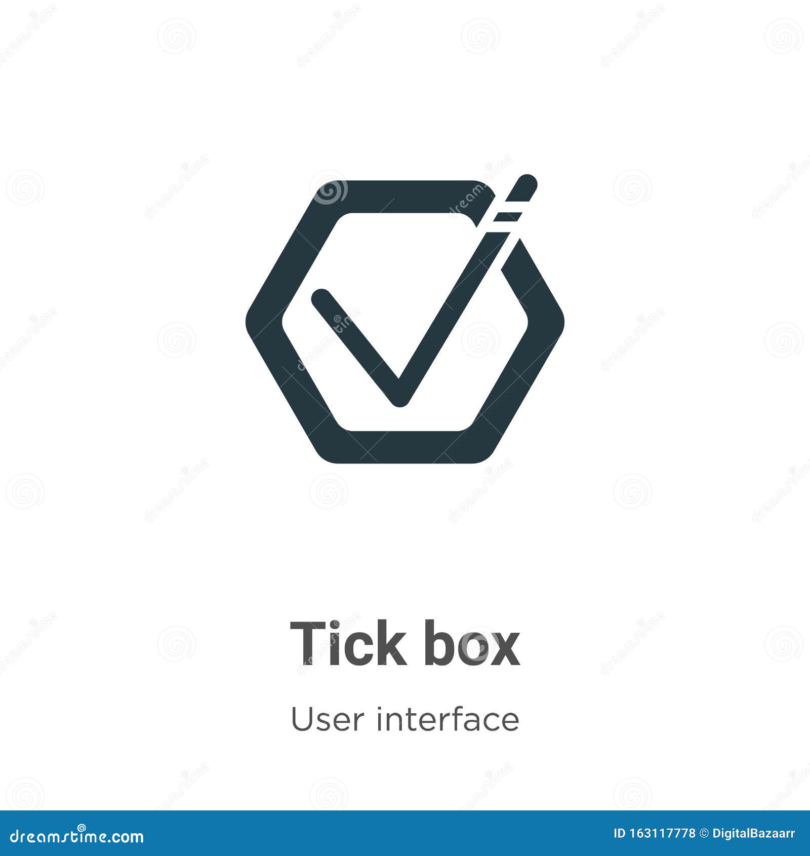 Tick Box Vector Icon on White Background. Flat Vector Tick Box Icon ...