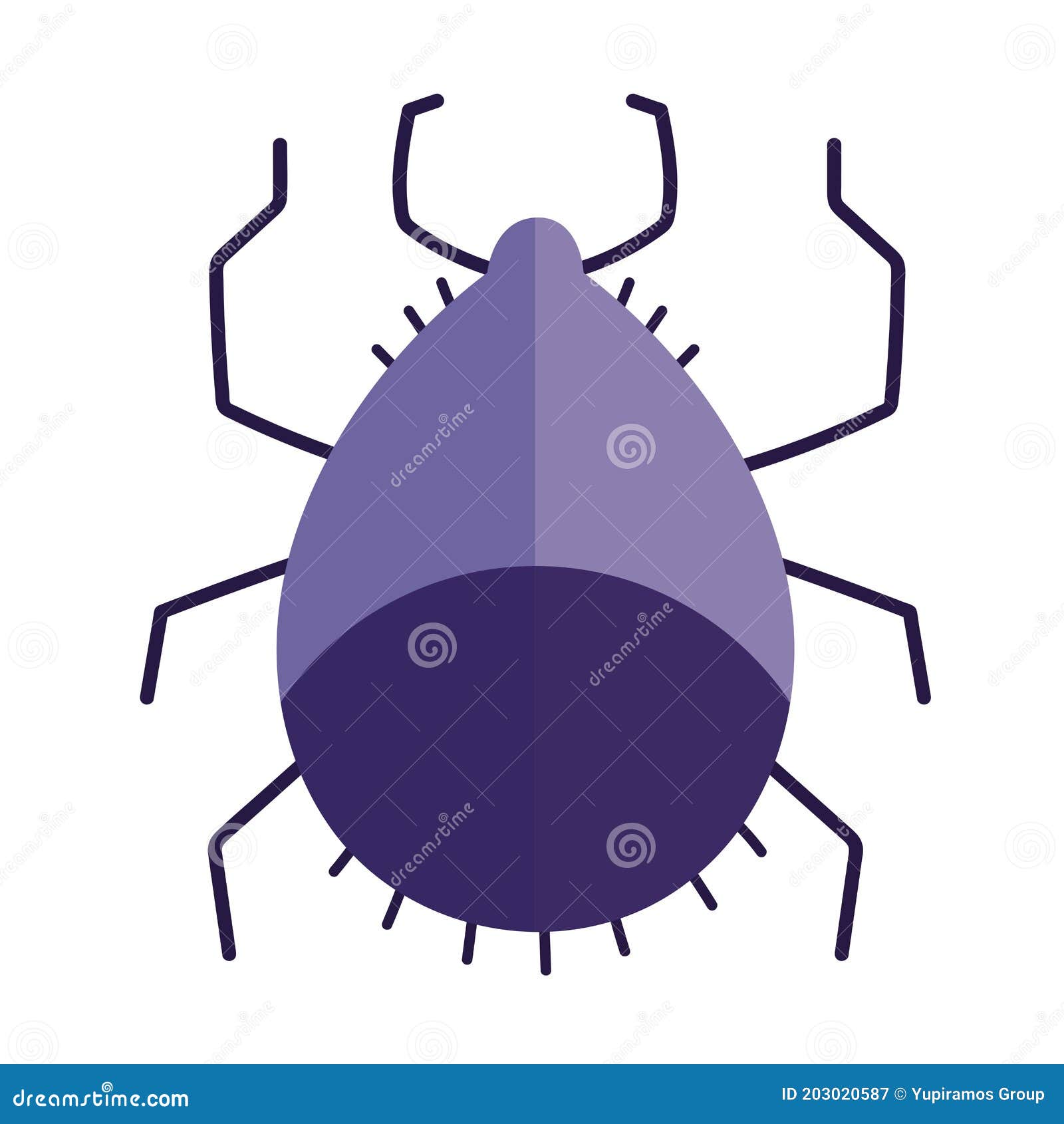 Tick Bug Animal in Cartoon Flat Icon Style Stock Vector - Illustration ...