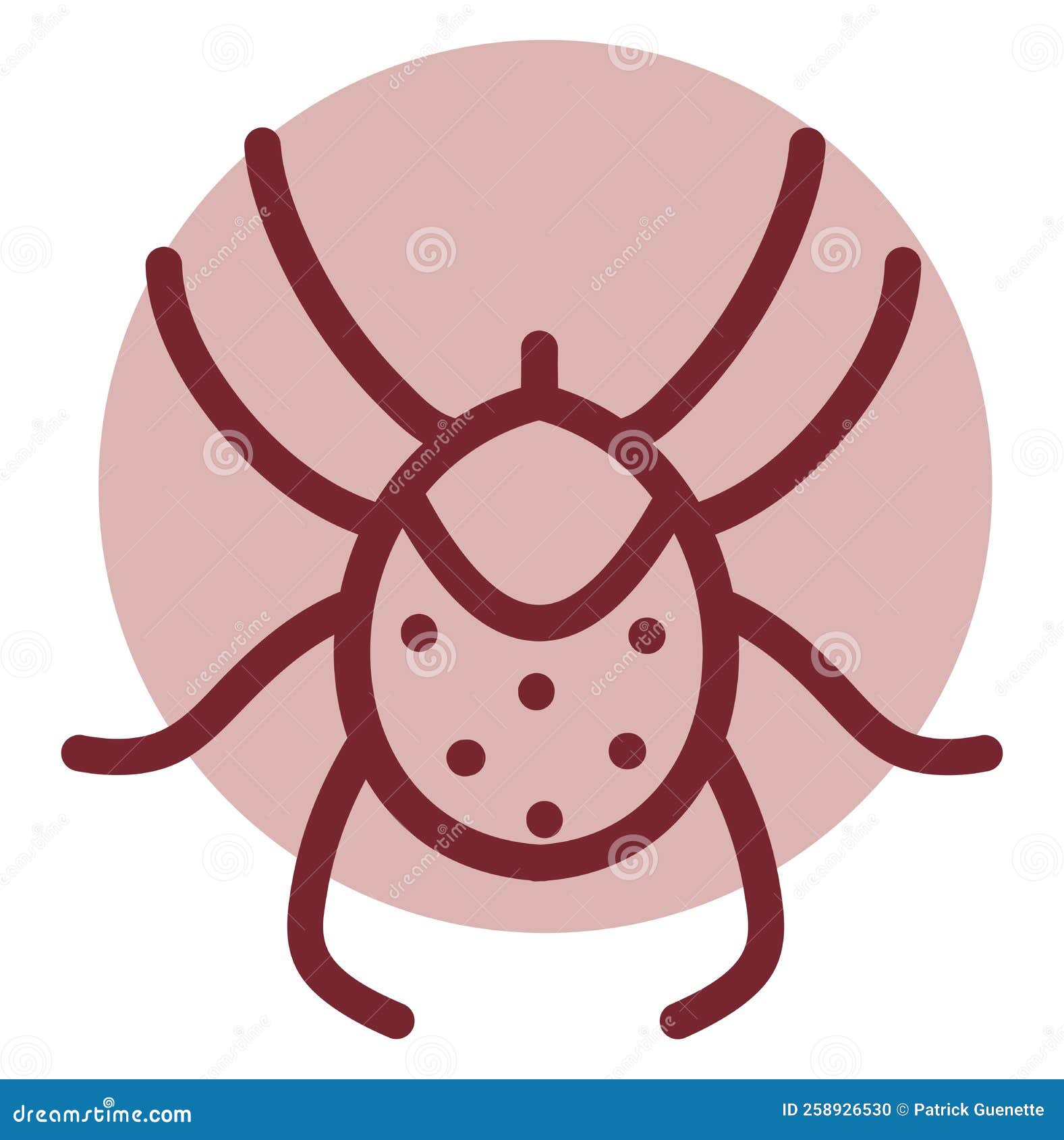 Tick bug, icon stock vector. Illustration of black, mosquito - 258926530