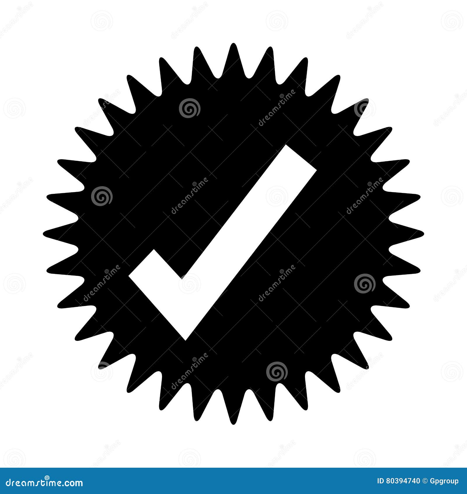 Tick or Check Label or Emblem Icon Image Stock Vector - Illustration of ...