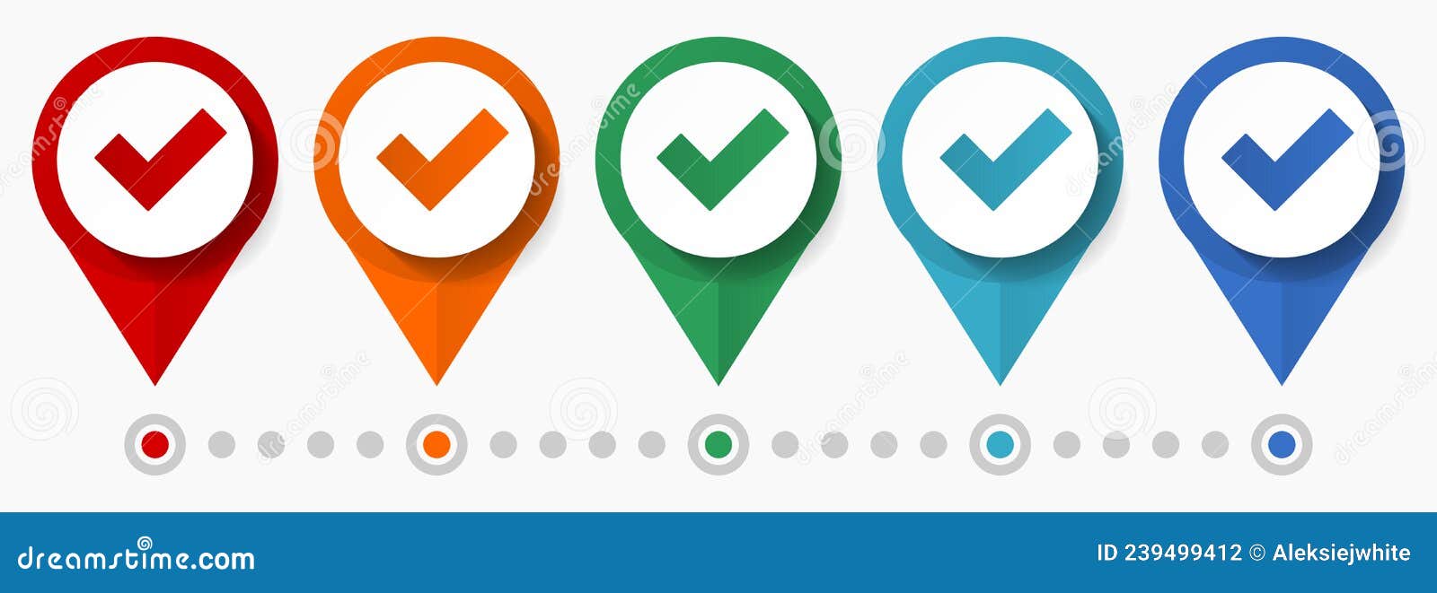 Tick, Check, Mark, Concept Vector Icon Set, Flat Design Pointers ...