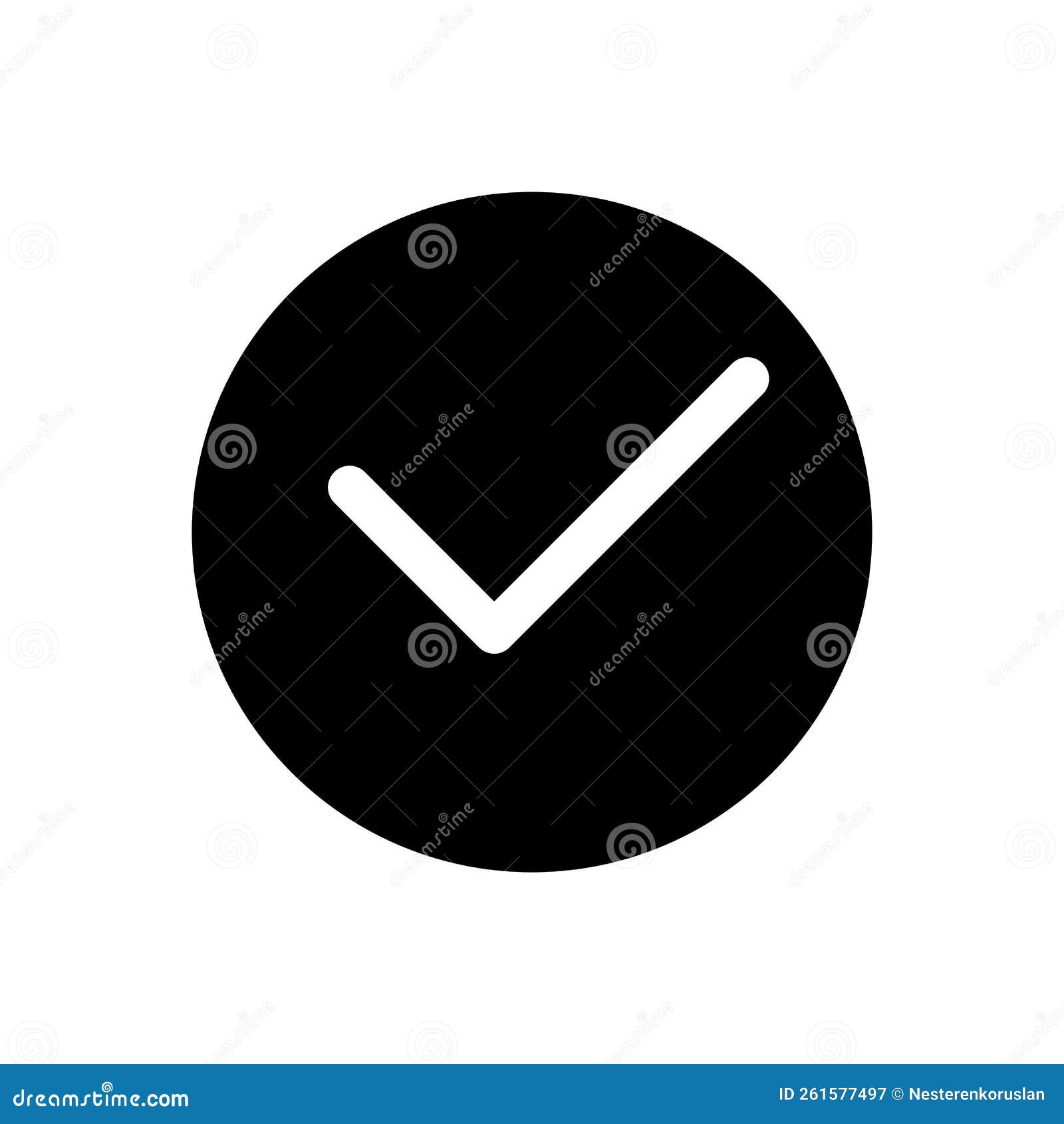 Tick in Circle Black Glyph Ui Icon Stock Vector - Illustration of ...
