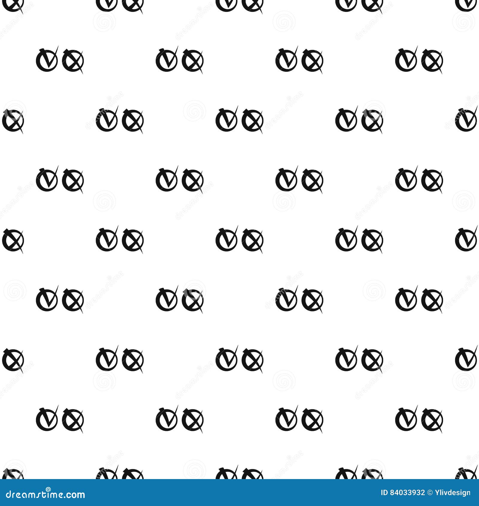 Tick and Cross Check Marks Pattern, Simple Style Stock Vector ...