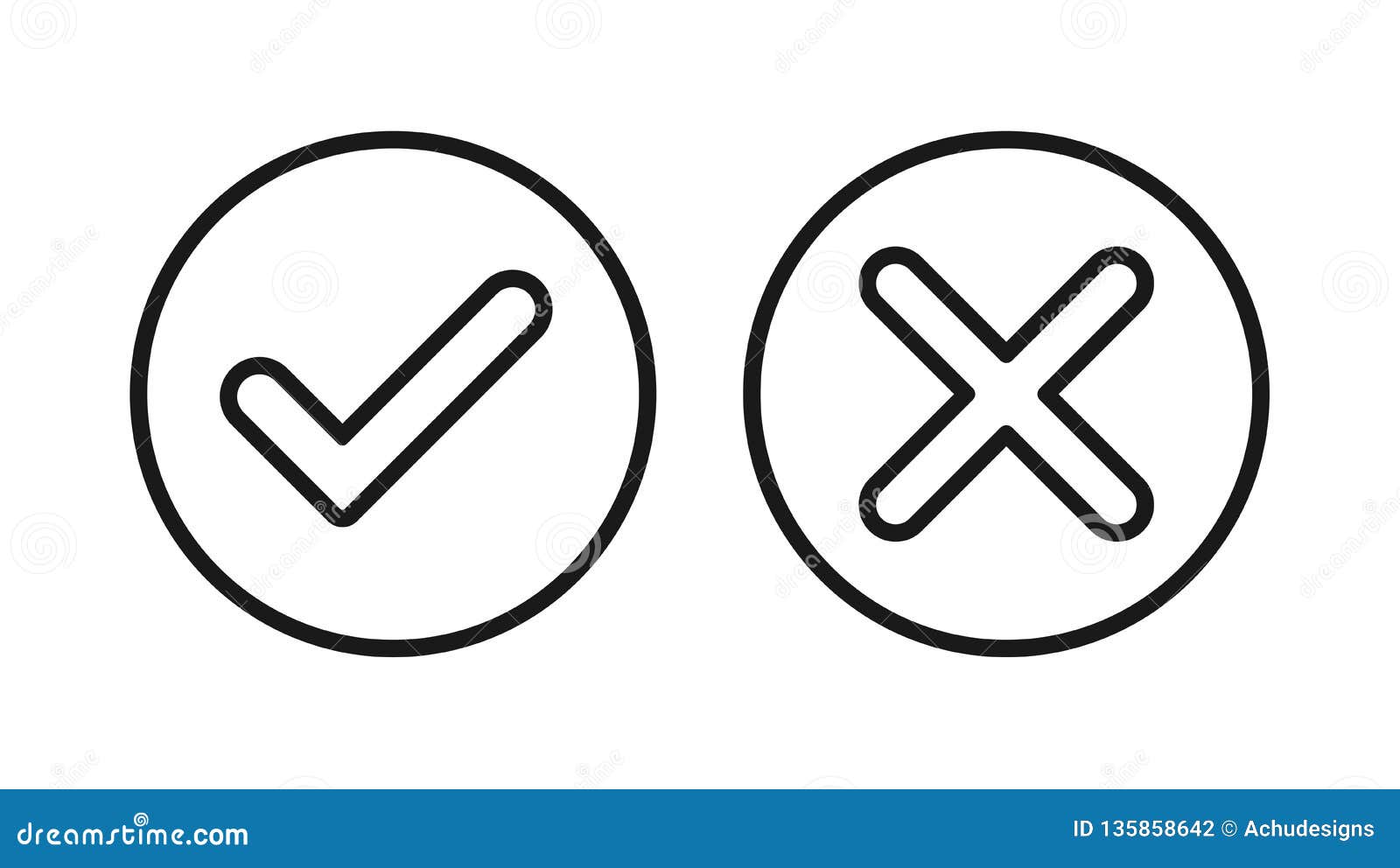 Tick And Cross Cartoon Vector | CartoonDealer.com #7368471