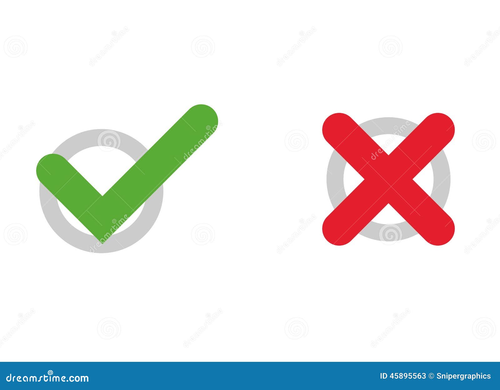 Tick And Cross Cartoon Vector | CartoonDealer.com #81732047