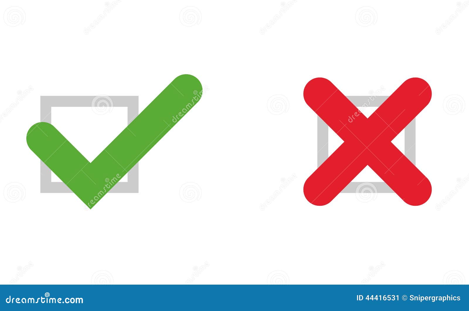 Tick and Cross Icons stock vector. Illustration of correct - 44416531