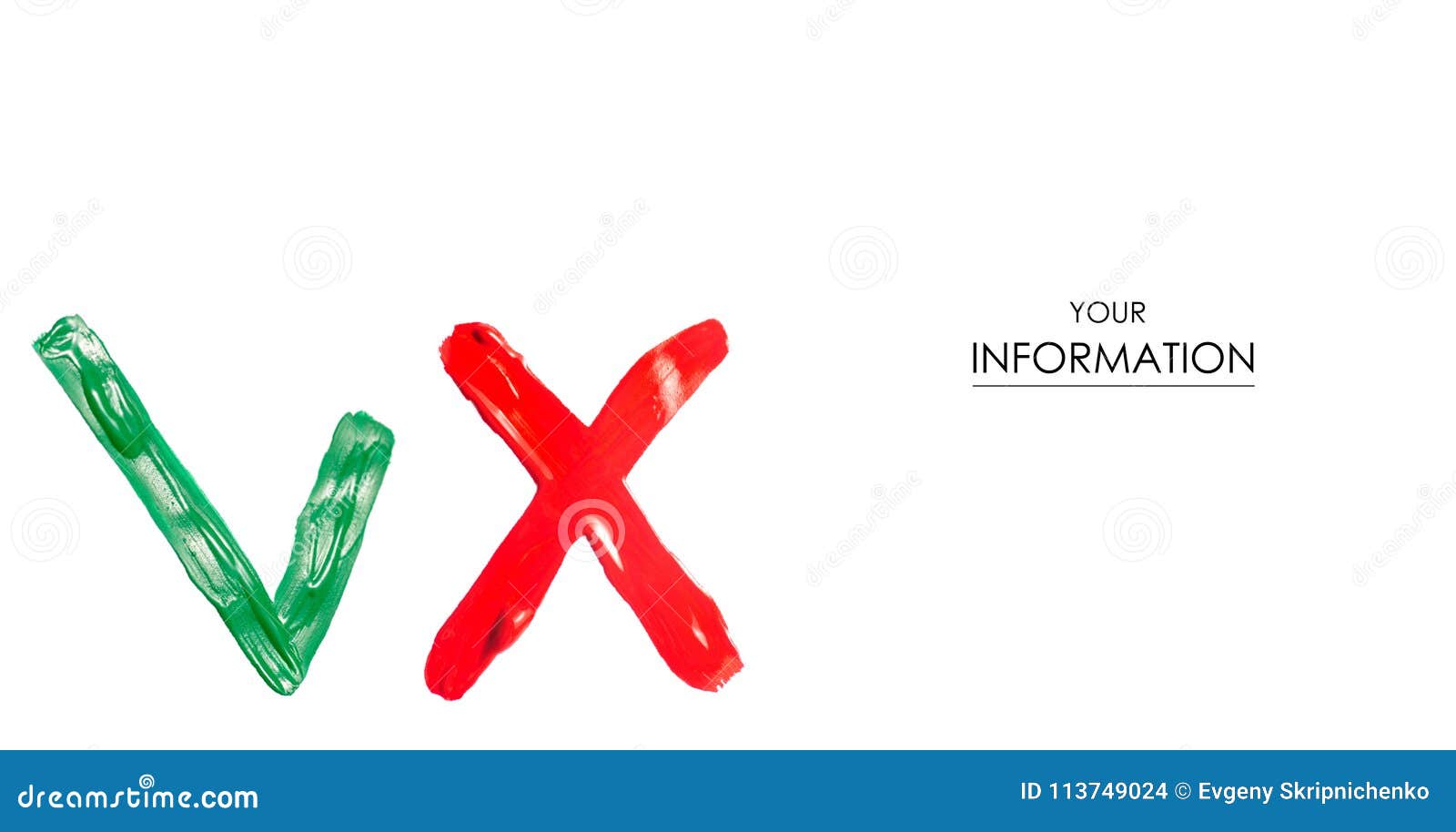 Tick and Cross Paint Pattern Stock Photo - Image of check, brush: 113749024