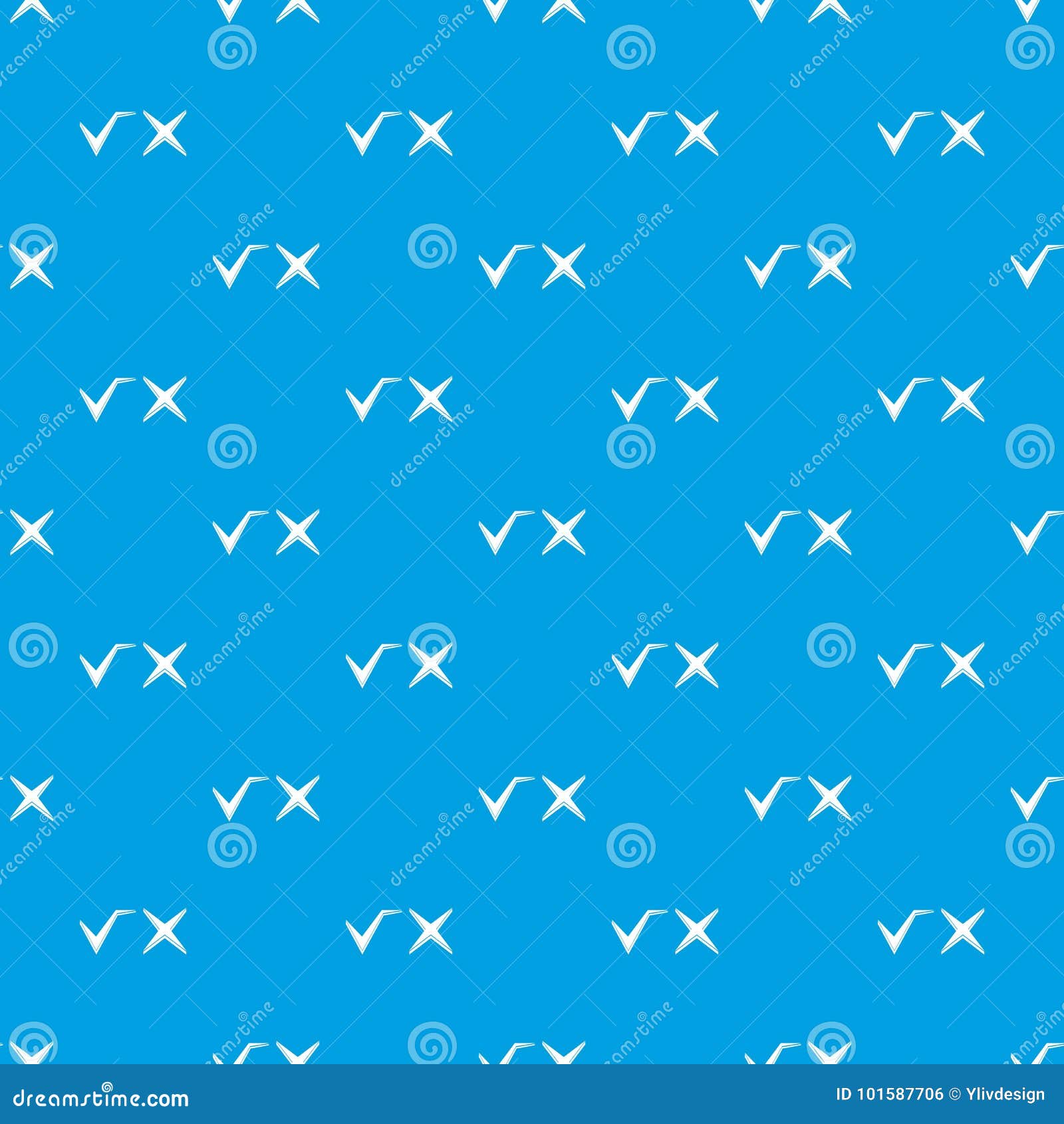 Tick and Cross Pattern Seamless Blue Stock Vector - Illustration of ...