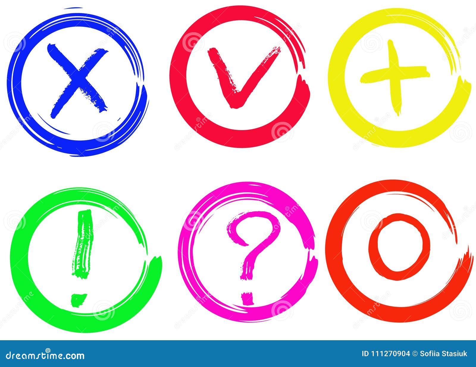 Tick Cross Plus Null Question Marks Exclamation Vector Signs Clipart ...
