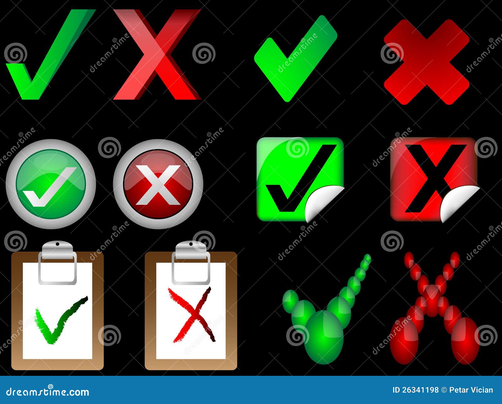 Tick and Cross Signs Right and Wrong Signs Stock Vector - Illustration ... Tick and Cross Signs Right and Wrong Signs Stock Vector - Illustration ...