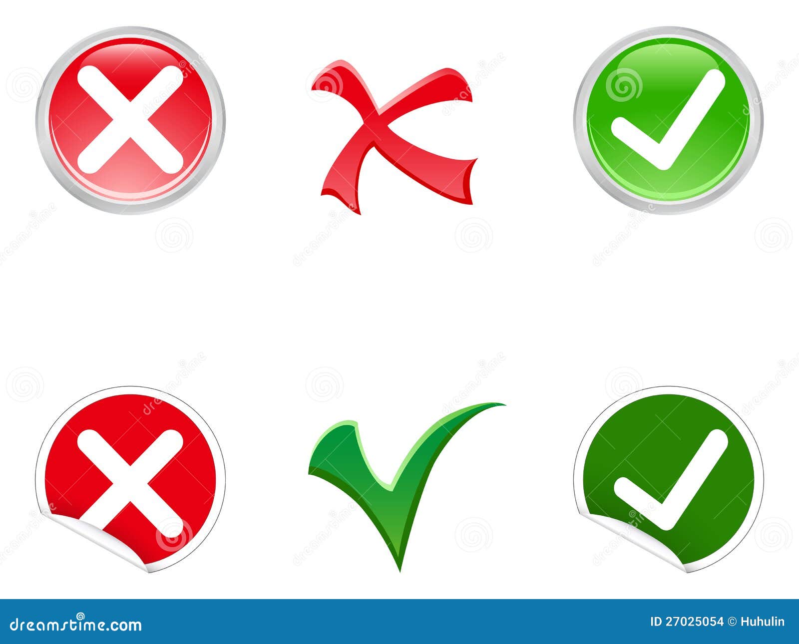 Tick and Cross symbols stock vector. Illustration of negative - 27025054