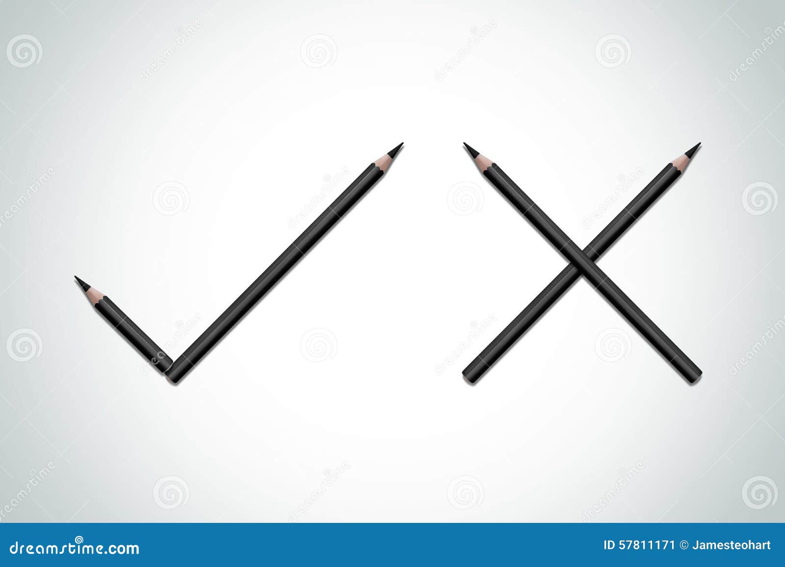 Tick And Crossed Composition Of Pencils Stock Image | CartoonDealer.com ...
