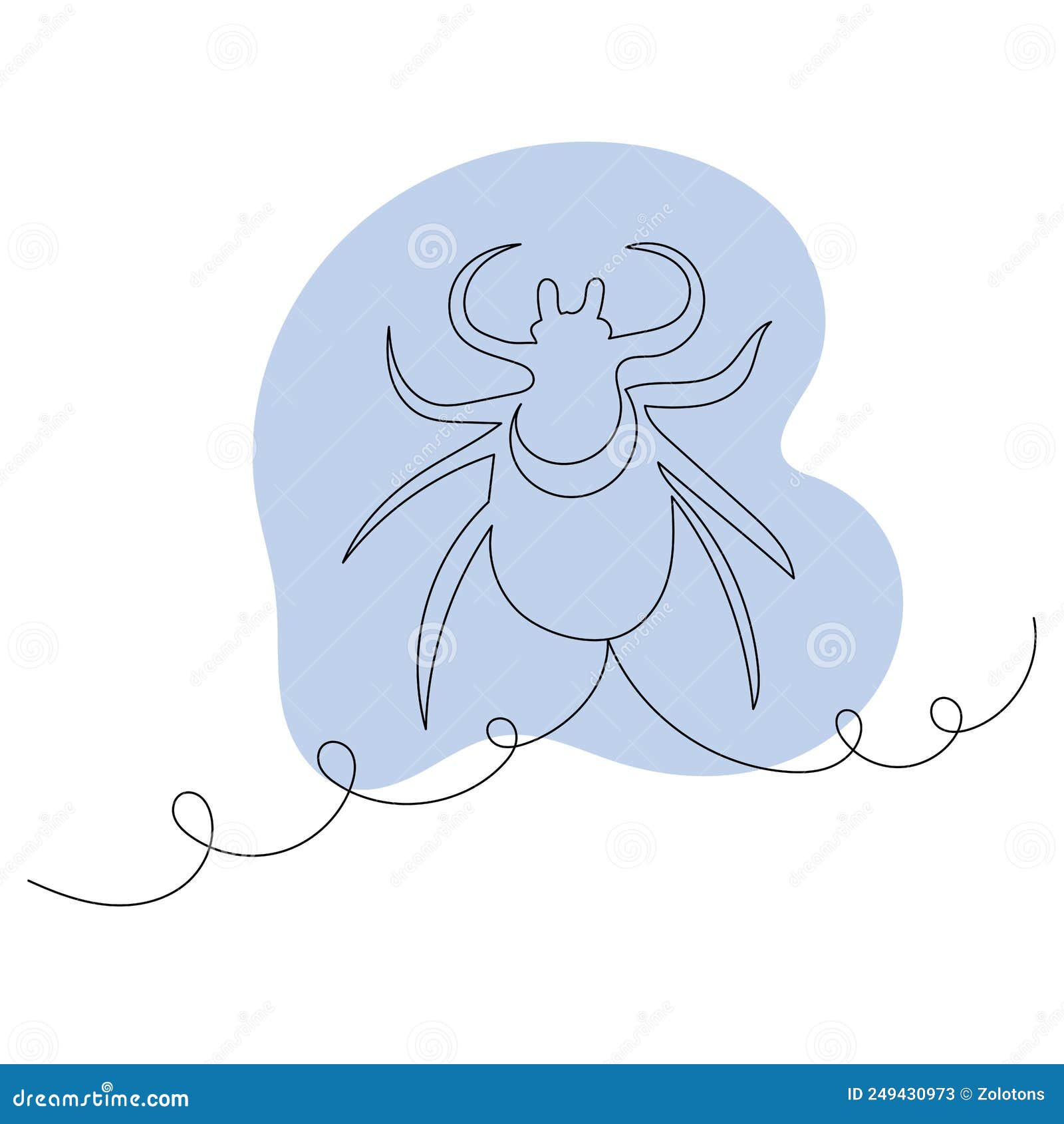 Tick Drawing by One Continuous Line, Sketch Stock Vector - Illustration ...