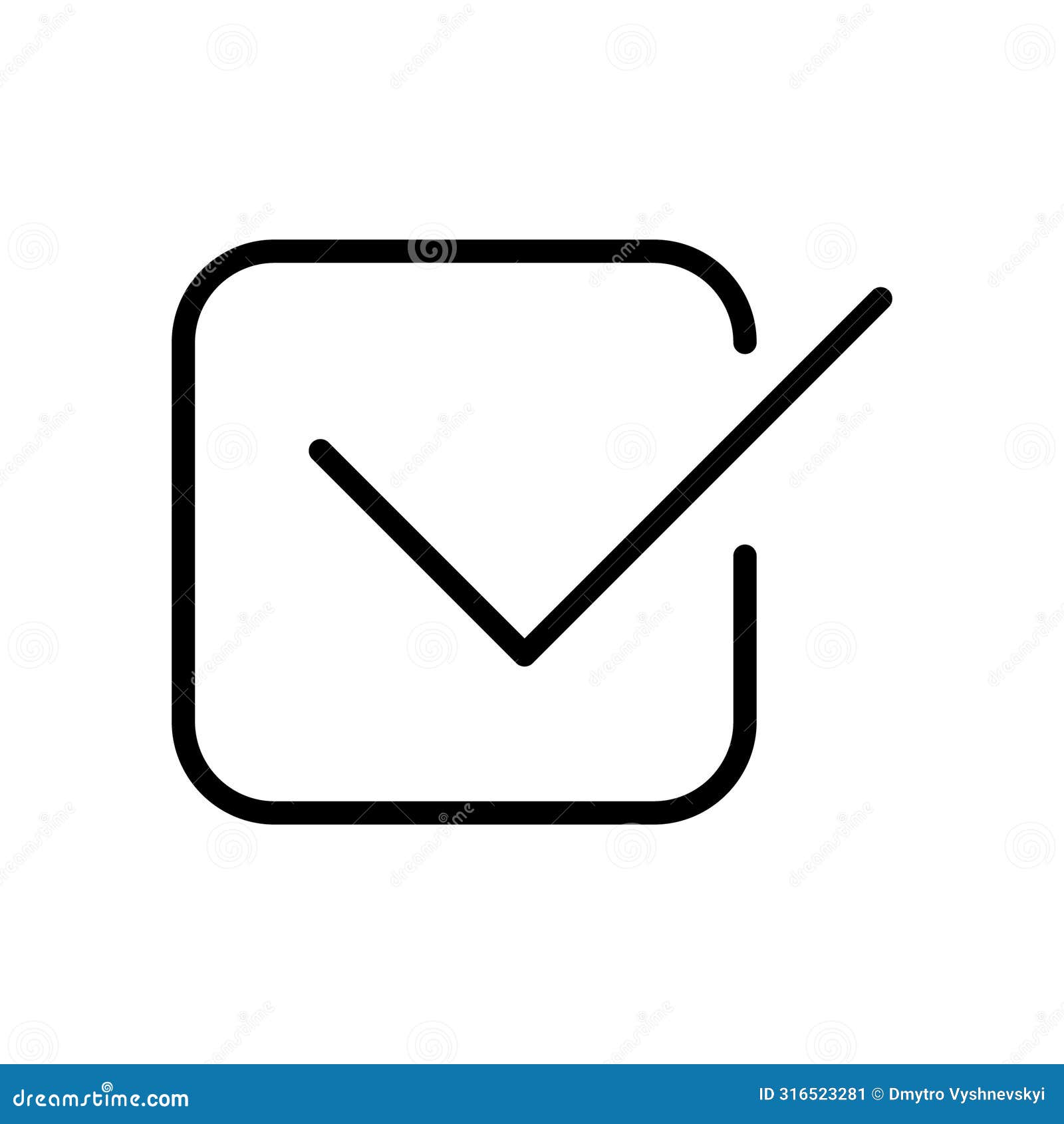 Tick Feedback Outline Vector Icon Stock Vector - Illustration of choice ...