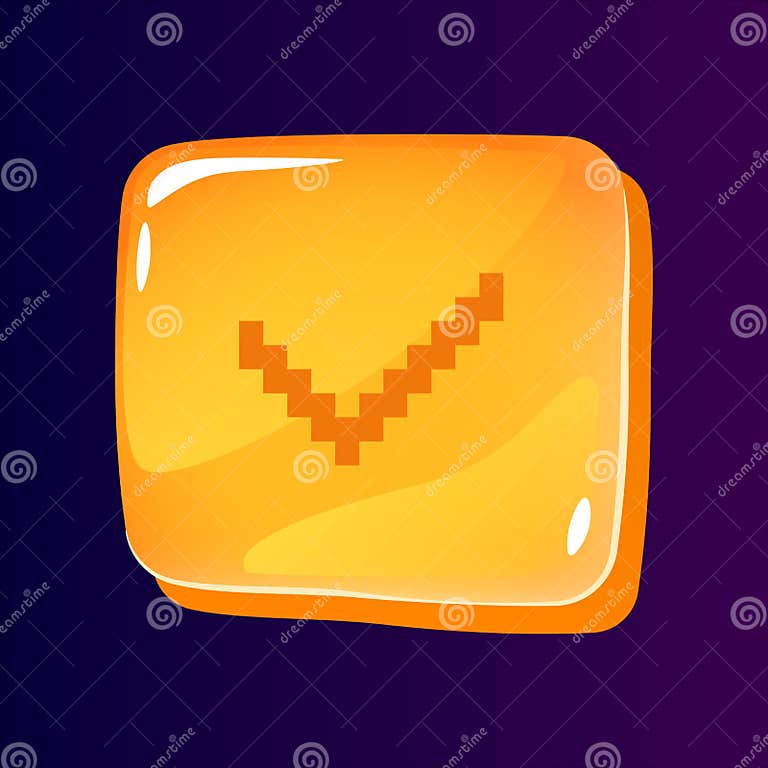 Tick Glossy Ui Button with Pixelated Icon Stock Vector - Illustration of isolated, design: 260363646
