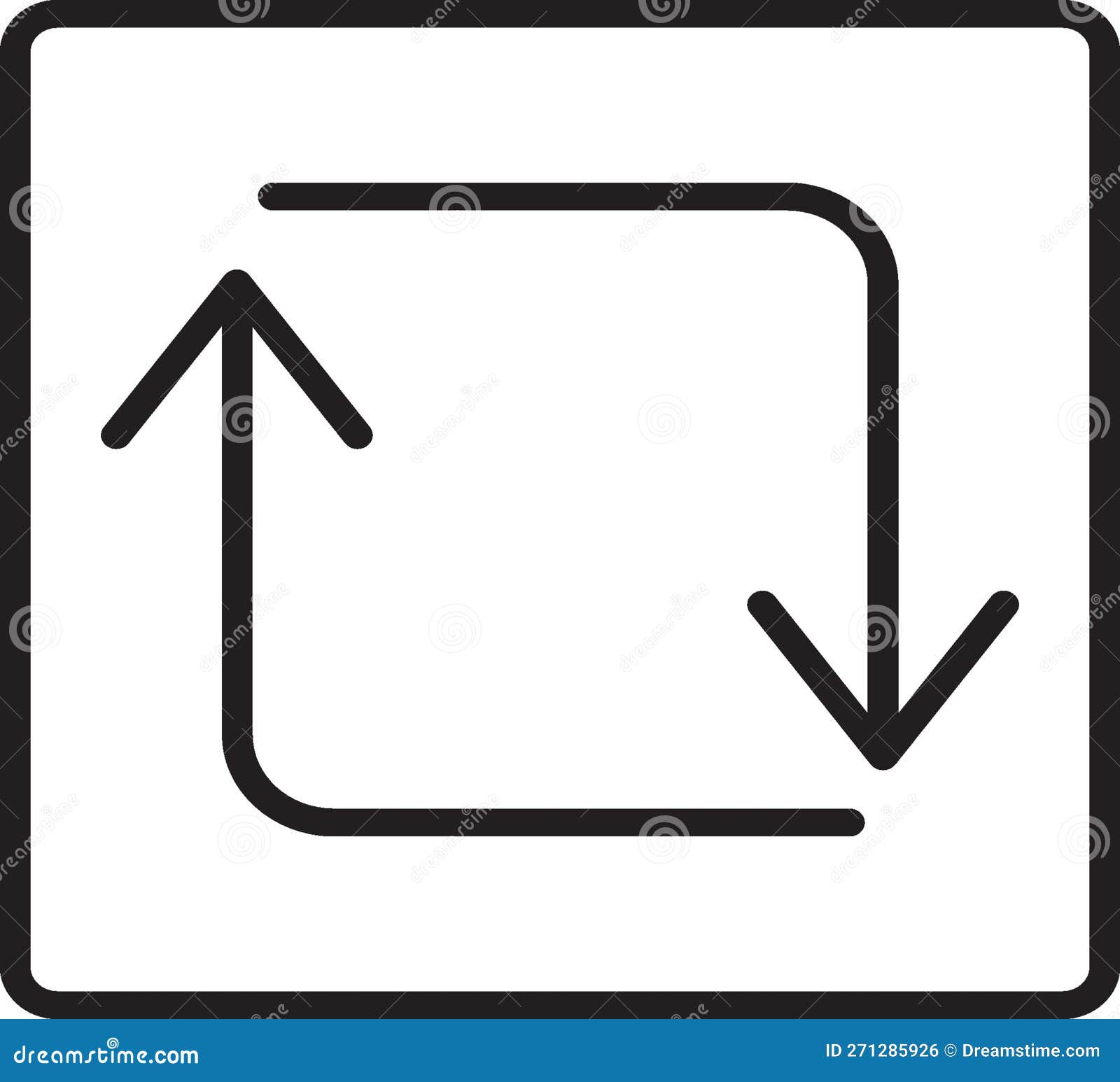 Tick Icon with Broken Circle Black and White Stock Illustration ...