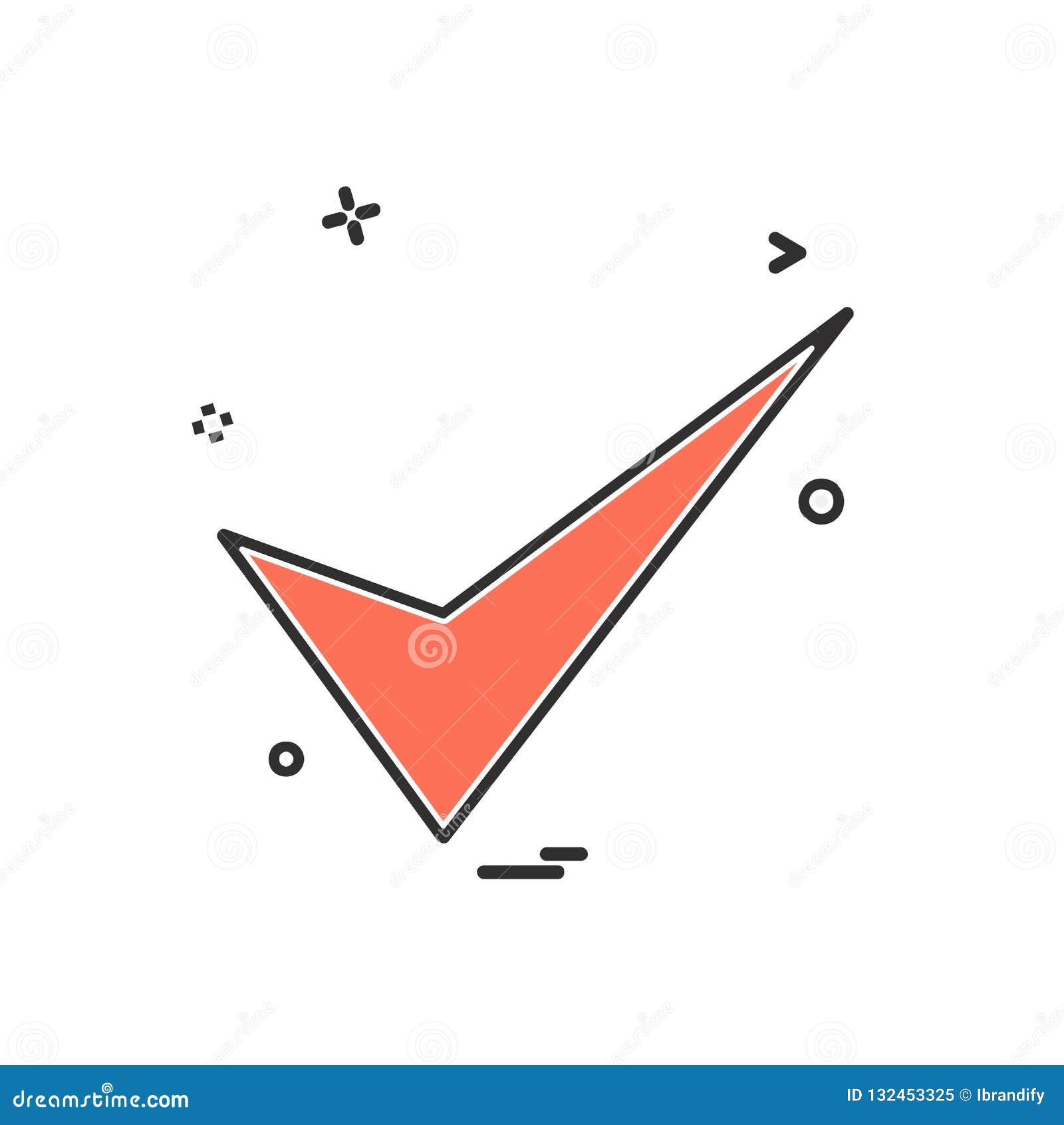Tick icon design vector stock vector. Illustration of internet - 132453325