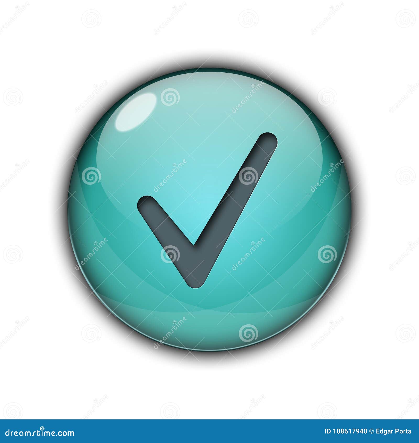 Tick Like Button Blue stock abbildung. Illustration von markierung ...