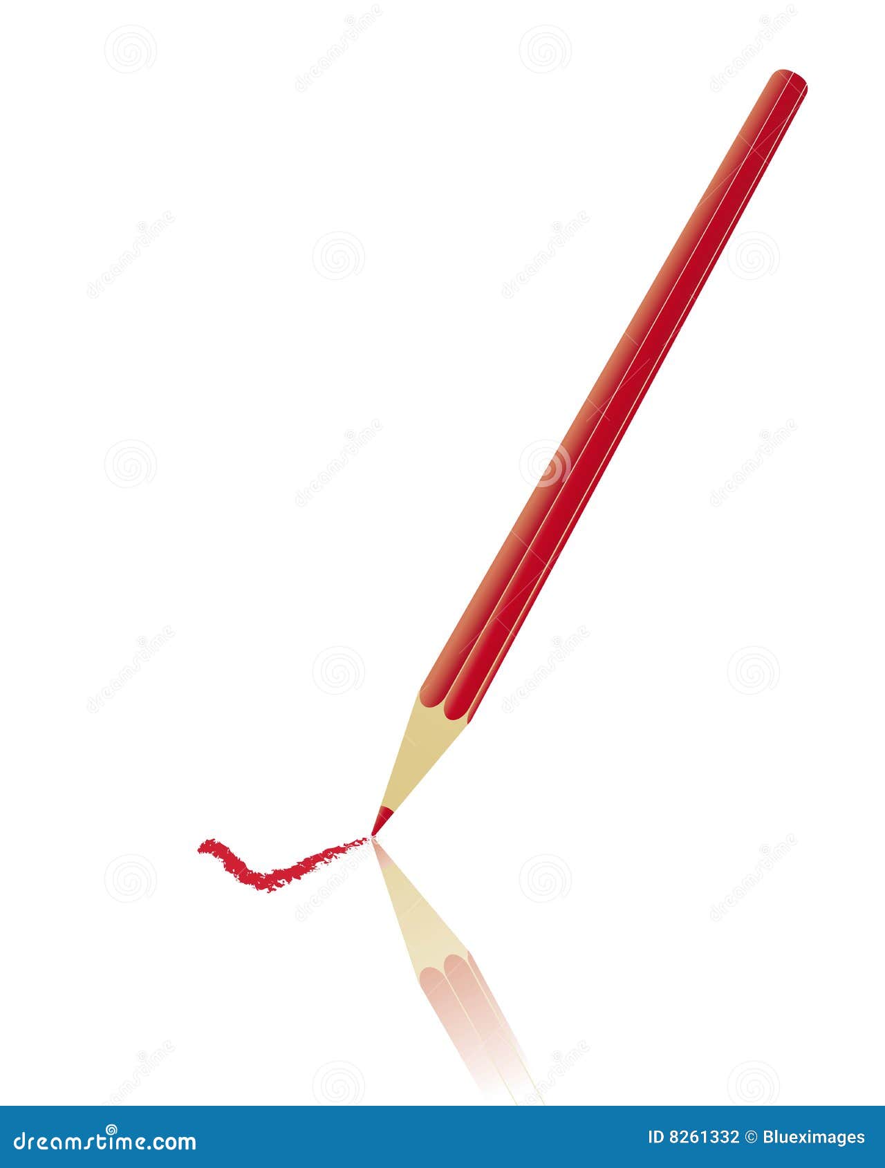 Red pen writing tick mark stock vector. Image of reflecting - 8261332