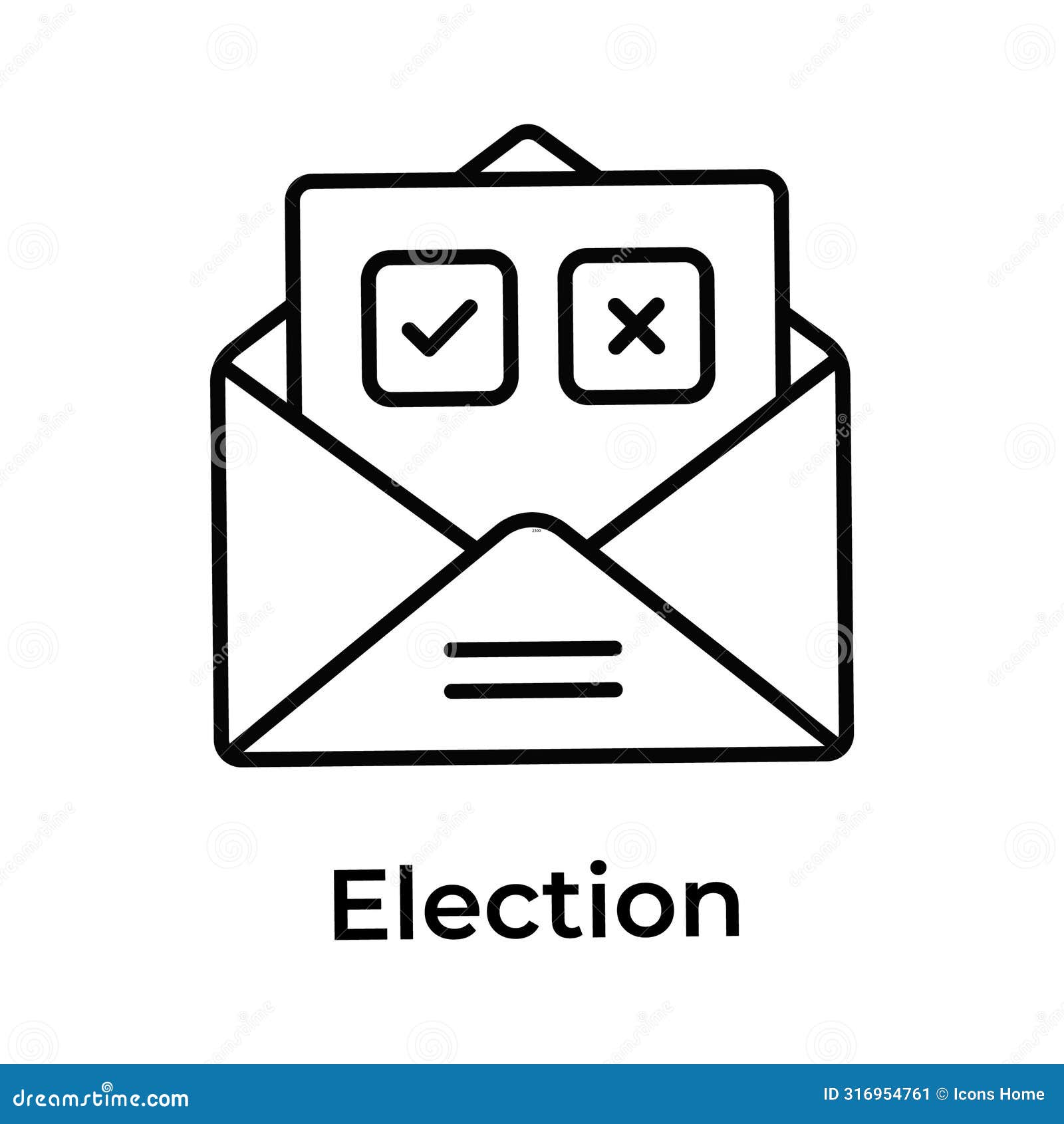 Tick Mark and Cross Sign on Document, Concept Icon of Voting, Election ...