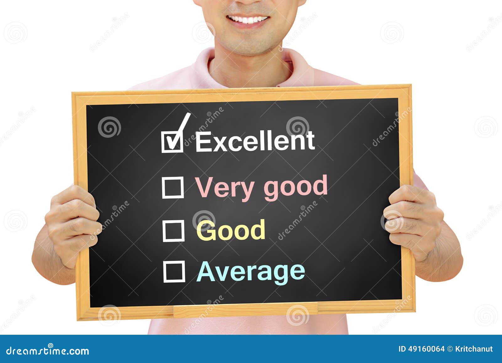 Tick Mark in Front of Excellent Word on Blackboard Stock Photo - Image ...