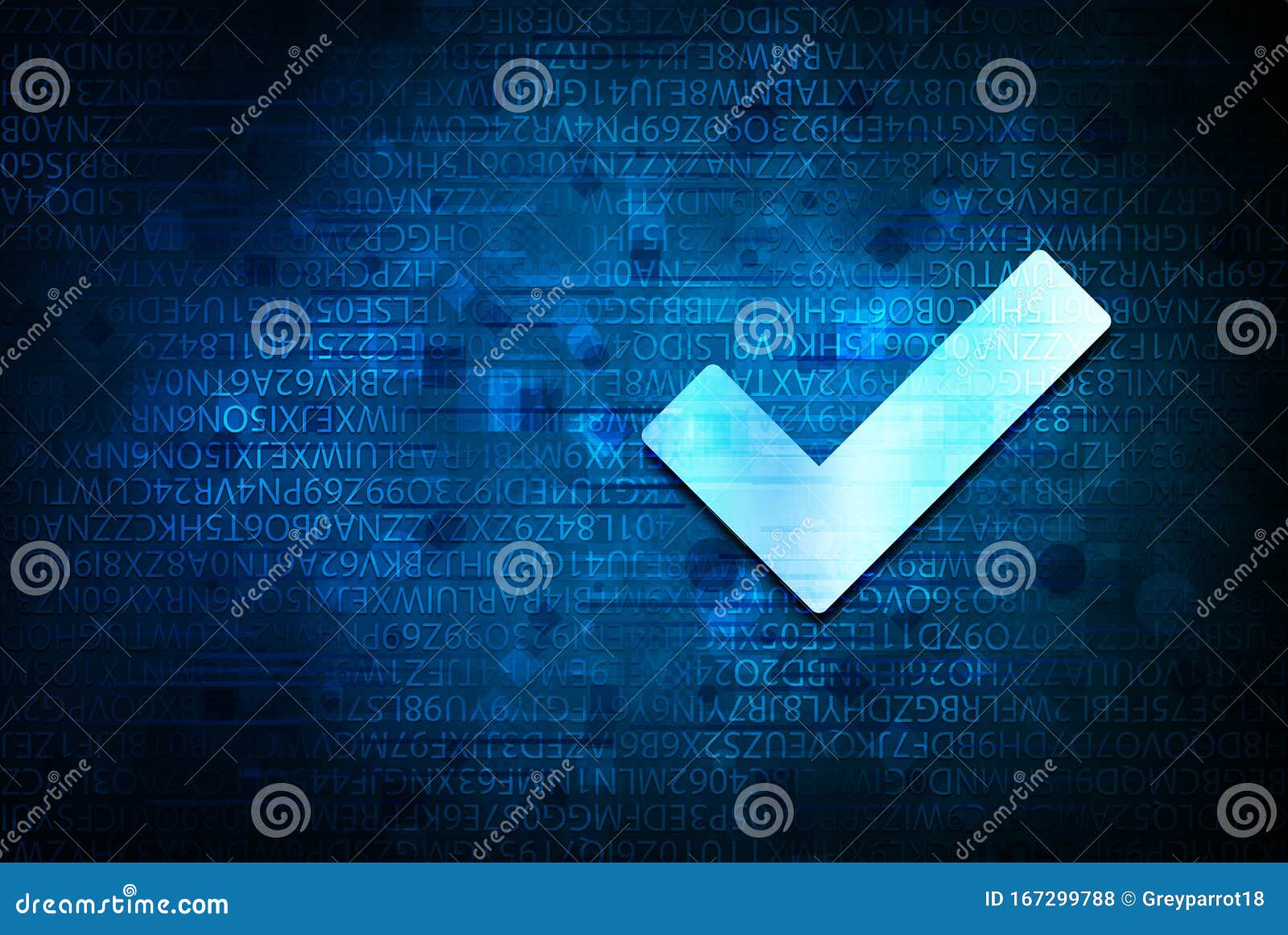 Tick Mark Icon Abstract Blue Background Illustration Design Stock ...