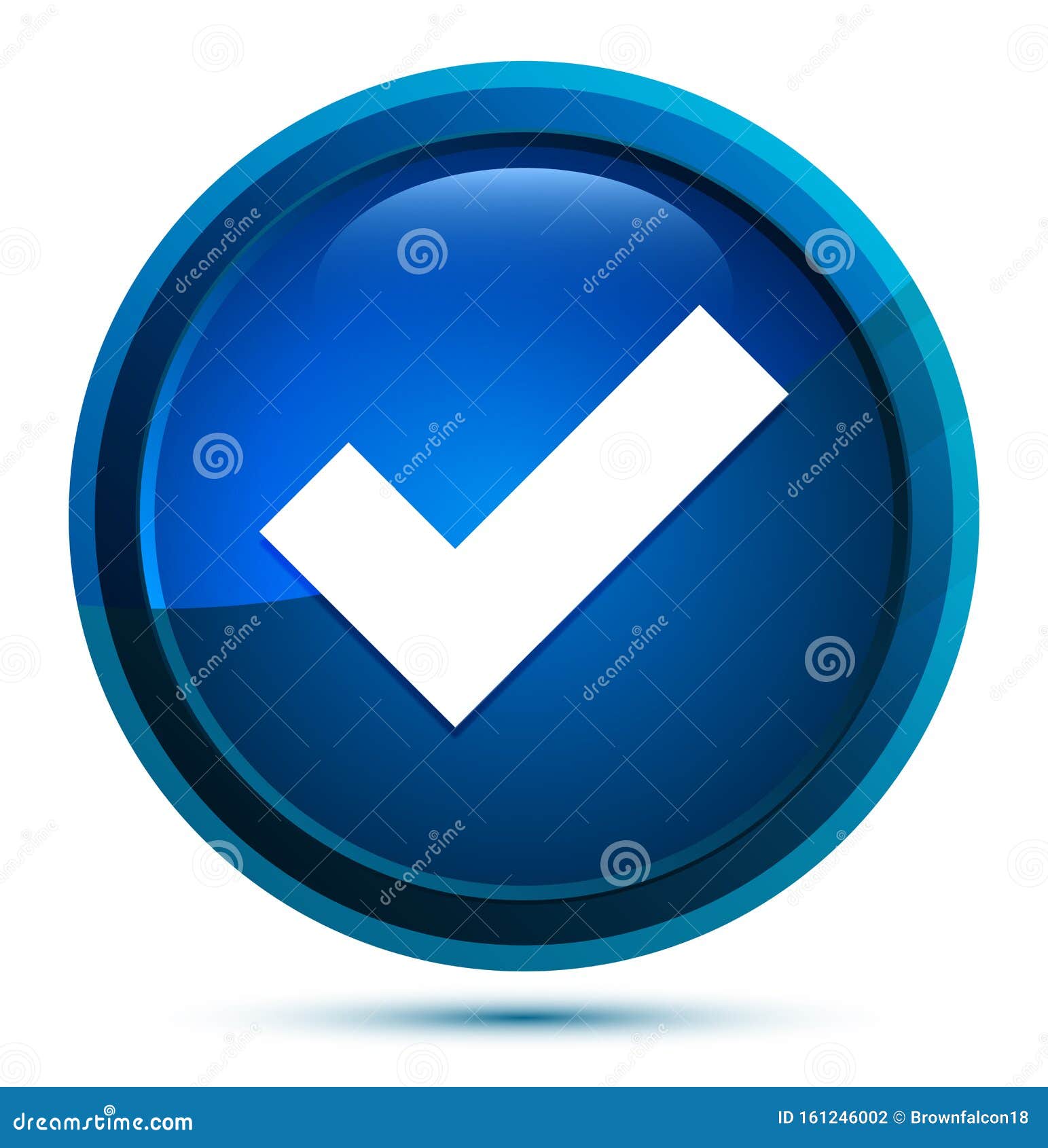 Tick Mark Icon Elegant Blue Round Button Illustration Stock Vector ...