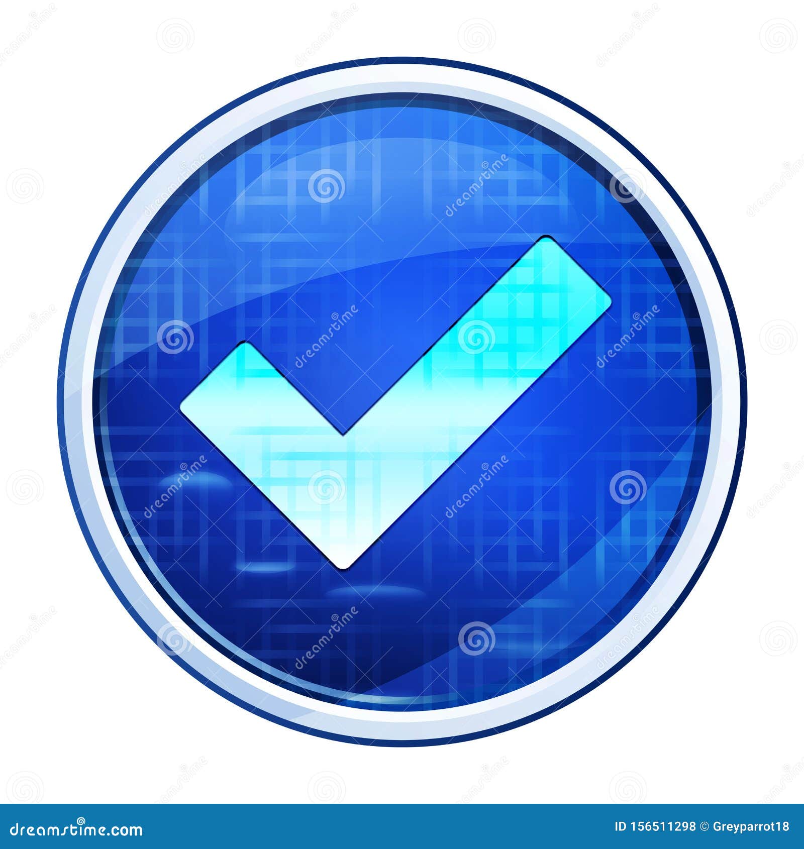 Tick Mark Icon Futuristic Blue Round Button Vector Illustration Stock ...