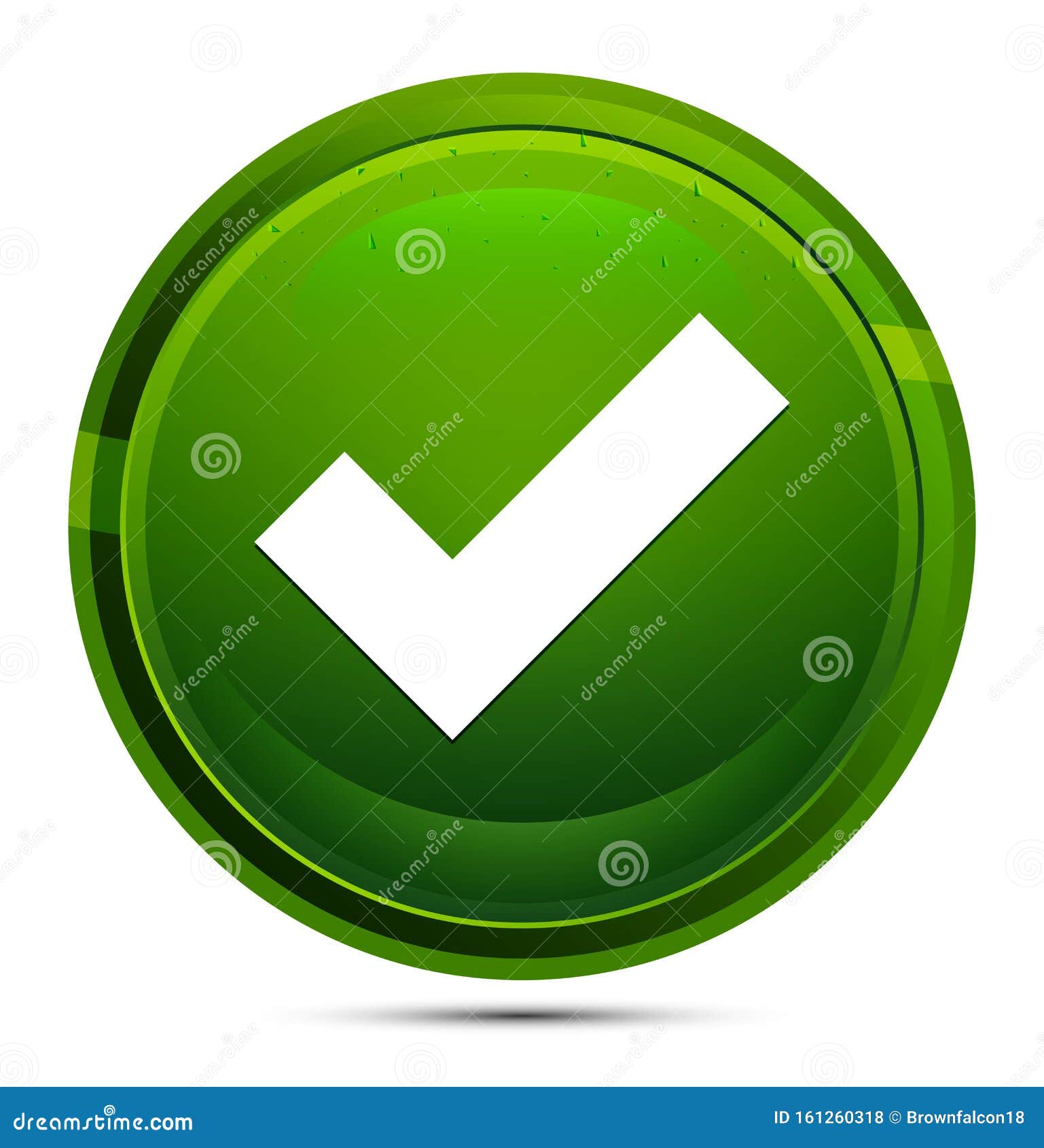 Tick Mark Icon Glassy Green Round Button Illustration Stock Vector ...