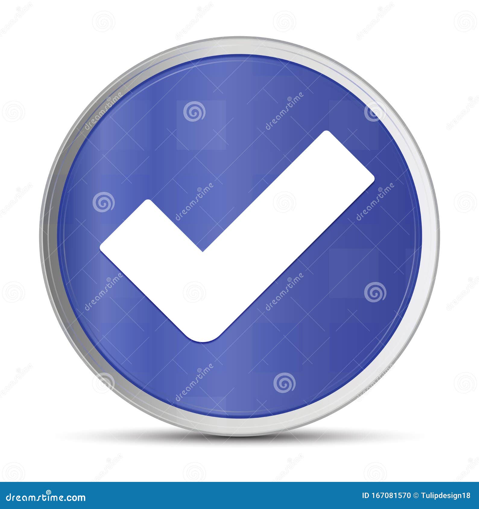 Tick Mark Icon Prime Blue Round Button Vector Illustration Design ...