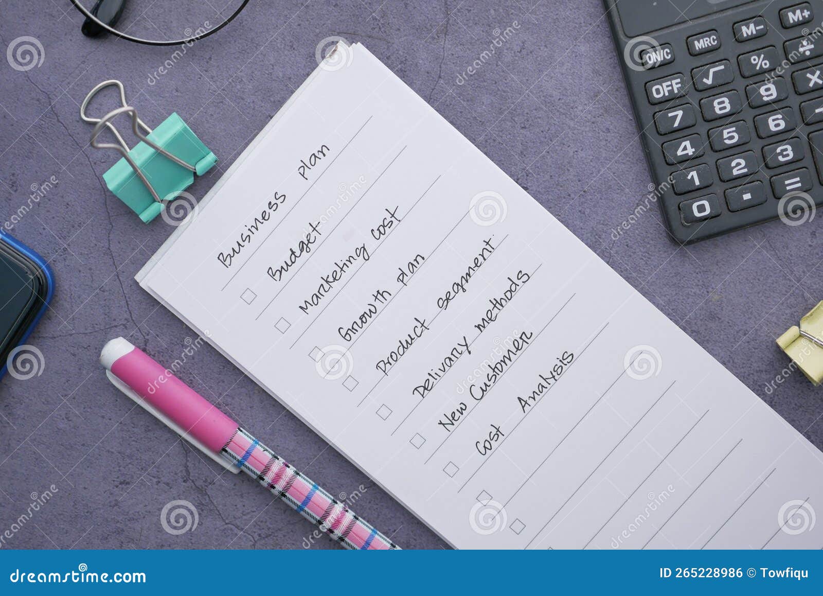 Tick Mark on Business Planning Goals on Notepad Stock Photo - Image of ...