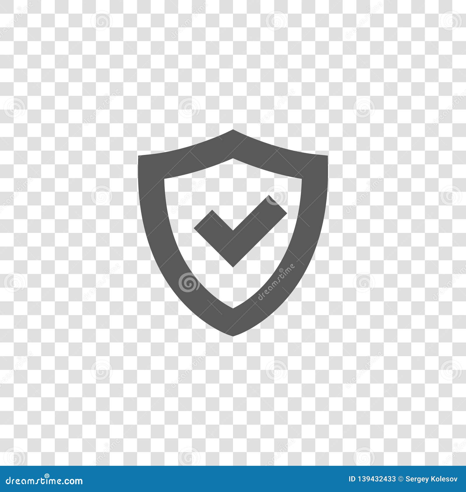 Tick Mark in Shield Vector Icon Stock Vector - Illustration of accepted ...