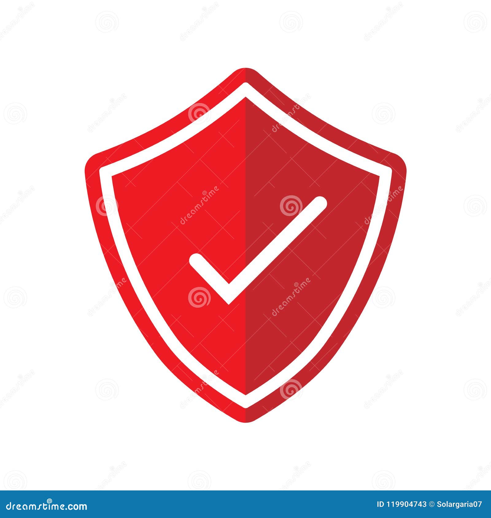 Tick Mark With Shield-Vector Iconic Illustration Stock Vector ...
