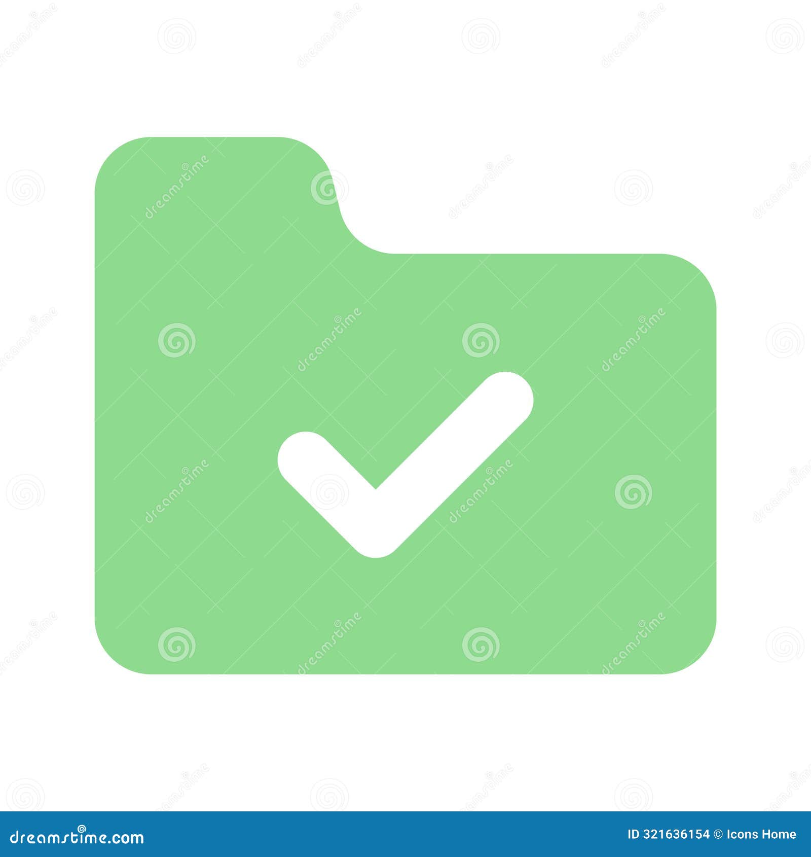 Tick Mark Sign on Folder Denoting Icon of Approved Folder in Modern ...