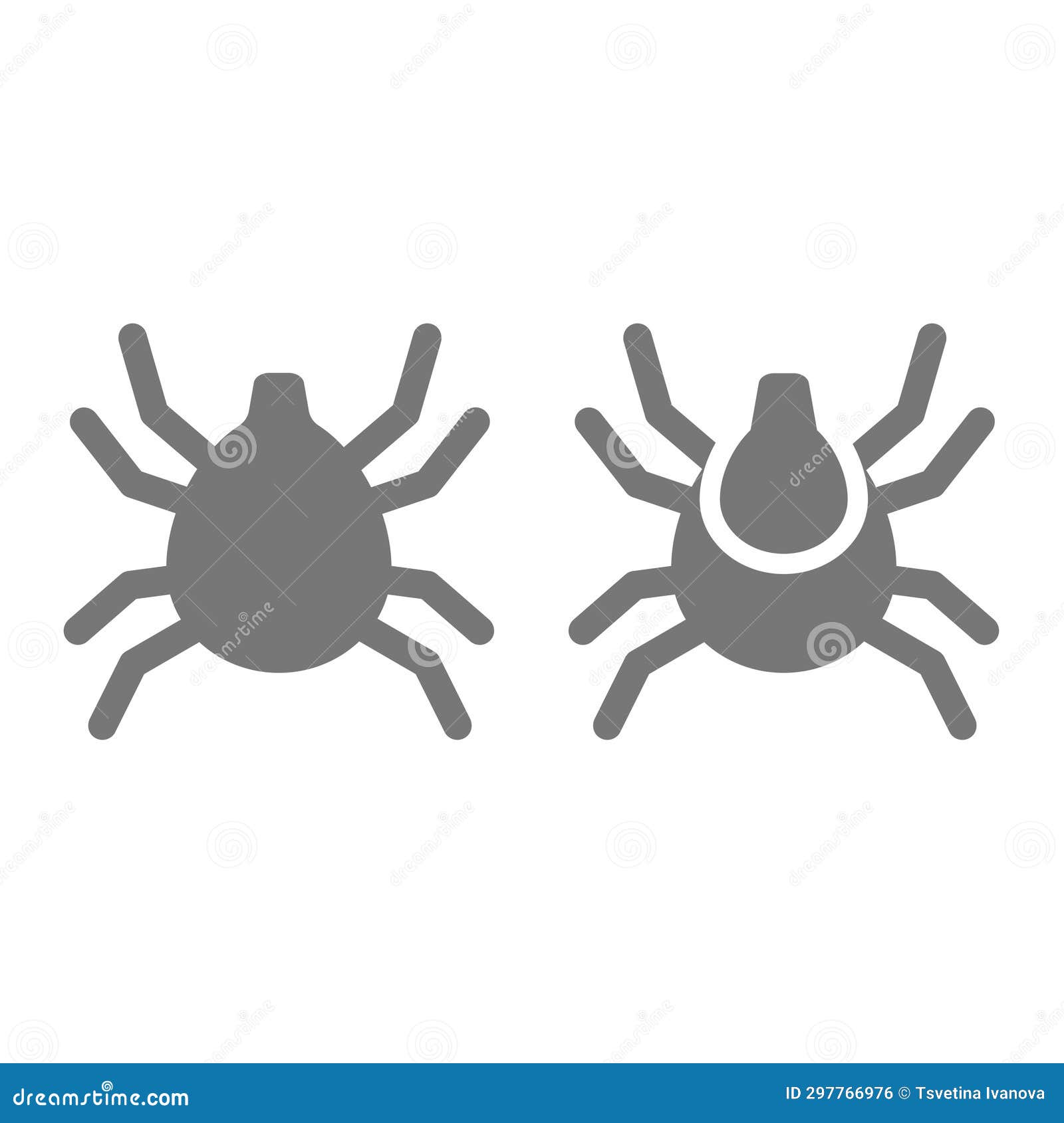 Tick mite vector icon stock illustration. Illustration of blood - 297766976