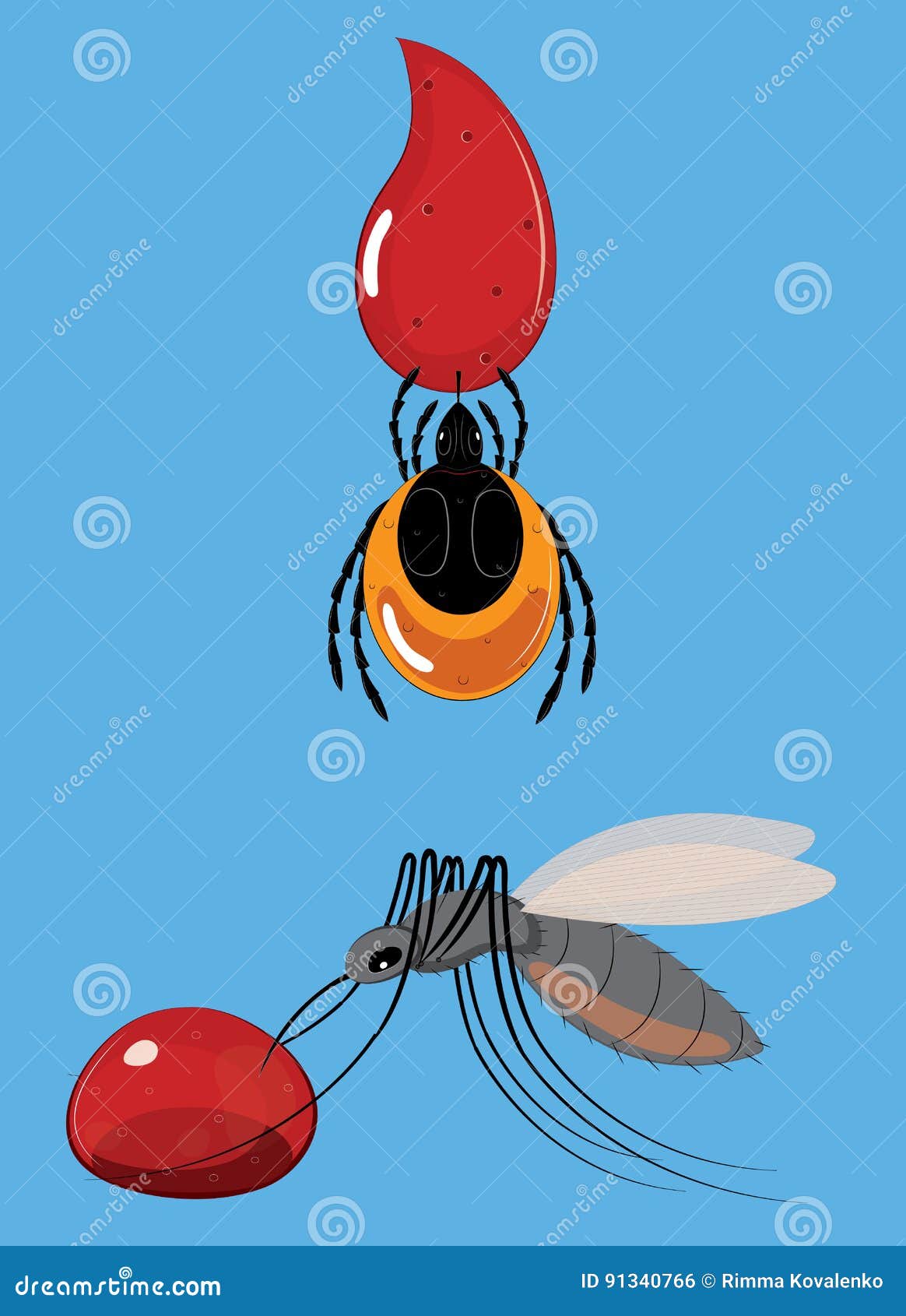 Bug, Tick. Blood-sucking Parasite. Insect Pest. Tick Character, Vector ...