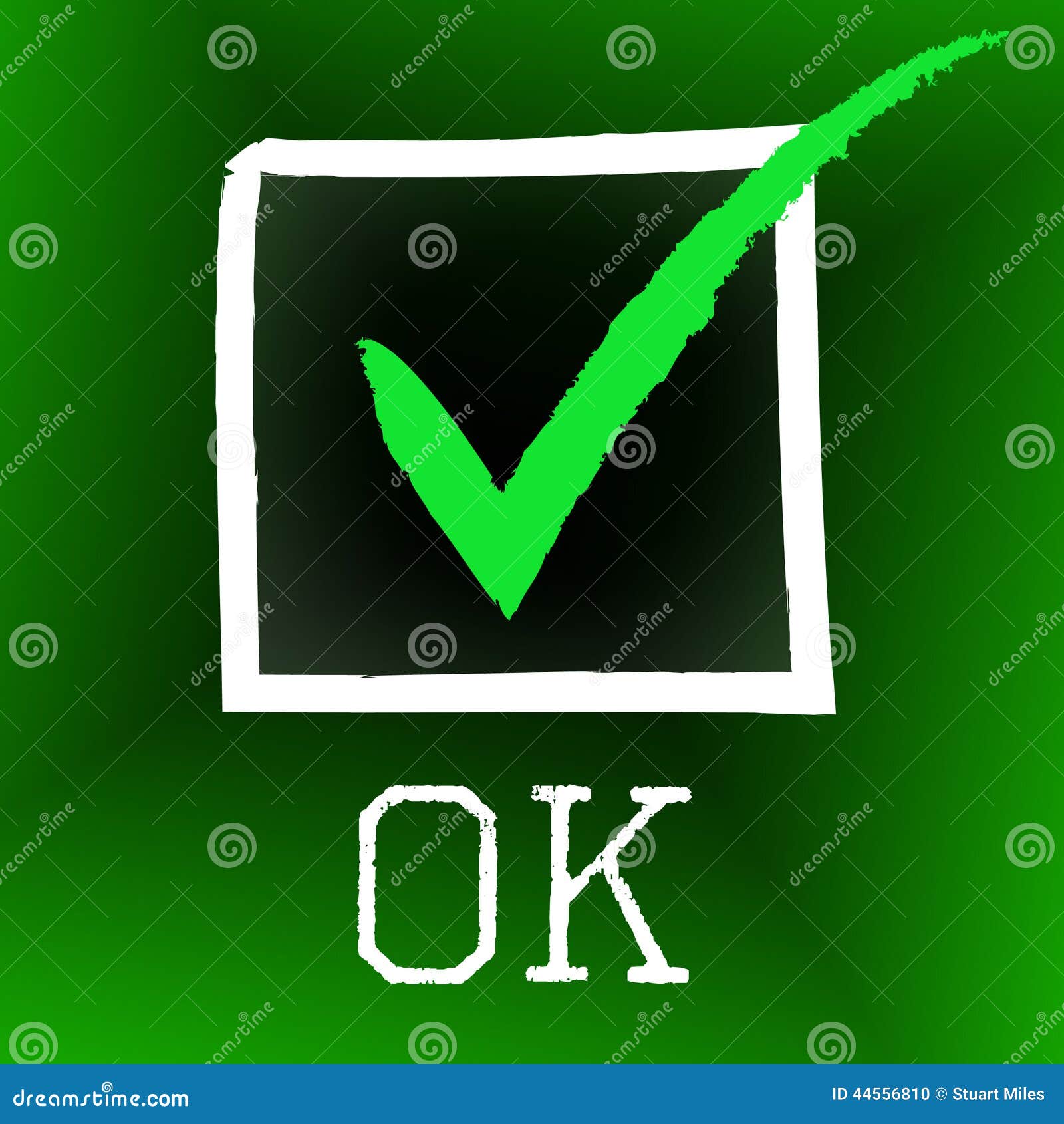 Tick Ok Means All Right En O K Stock Illustratie - Illustration of goed ...