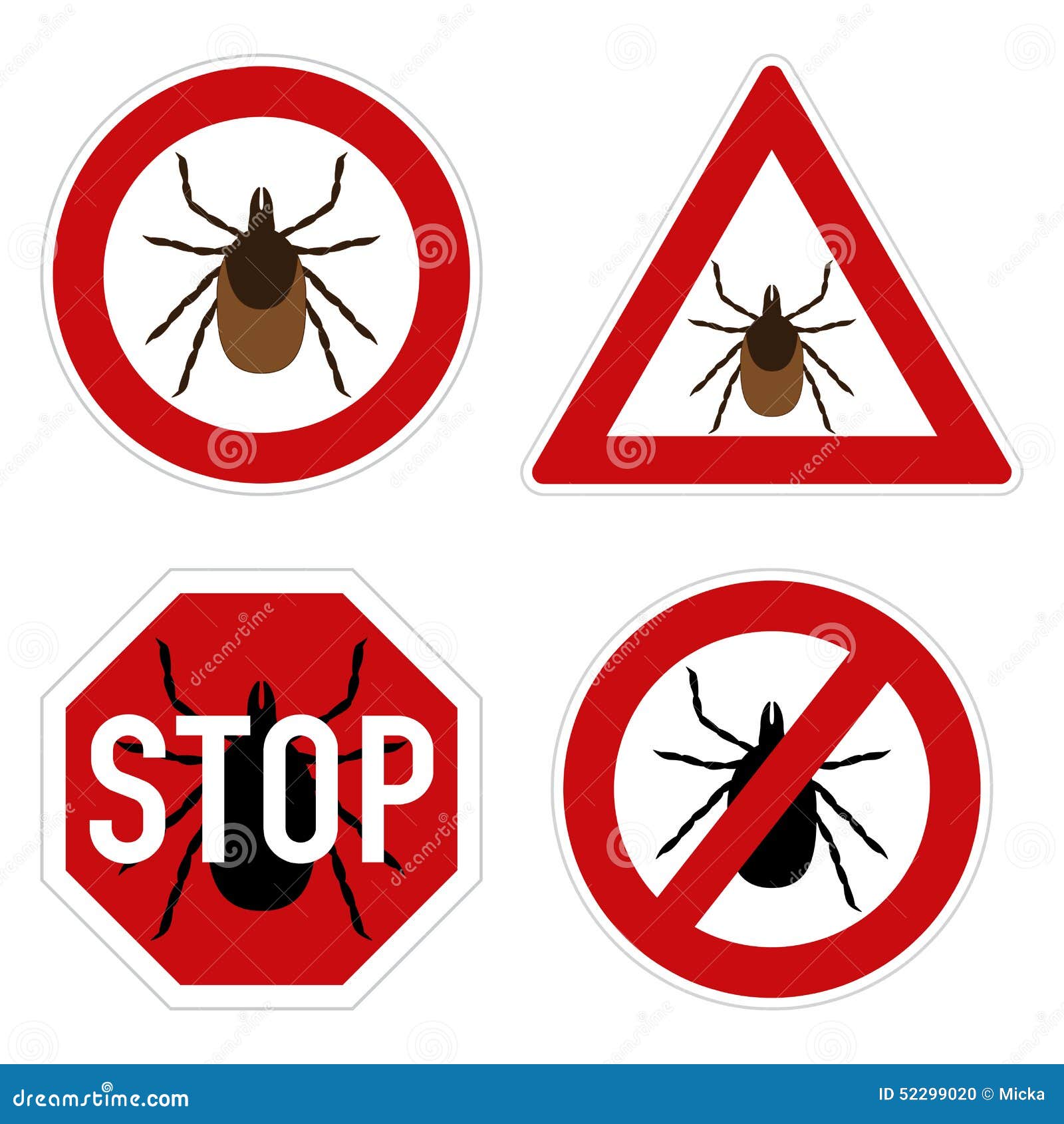 Tick parasite warning sign stock vector. Illustration of borne - 52299020