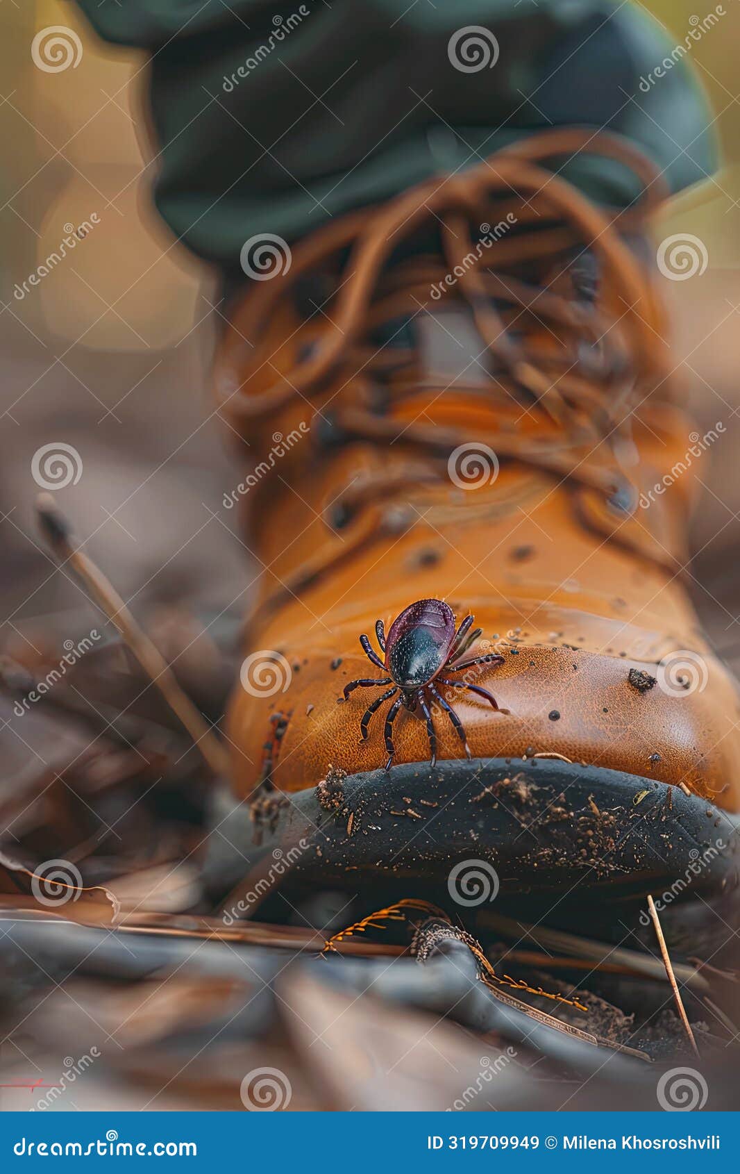 A Tick in the Park on Clothes. Selective Focus Stock Image - Image of ...