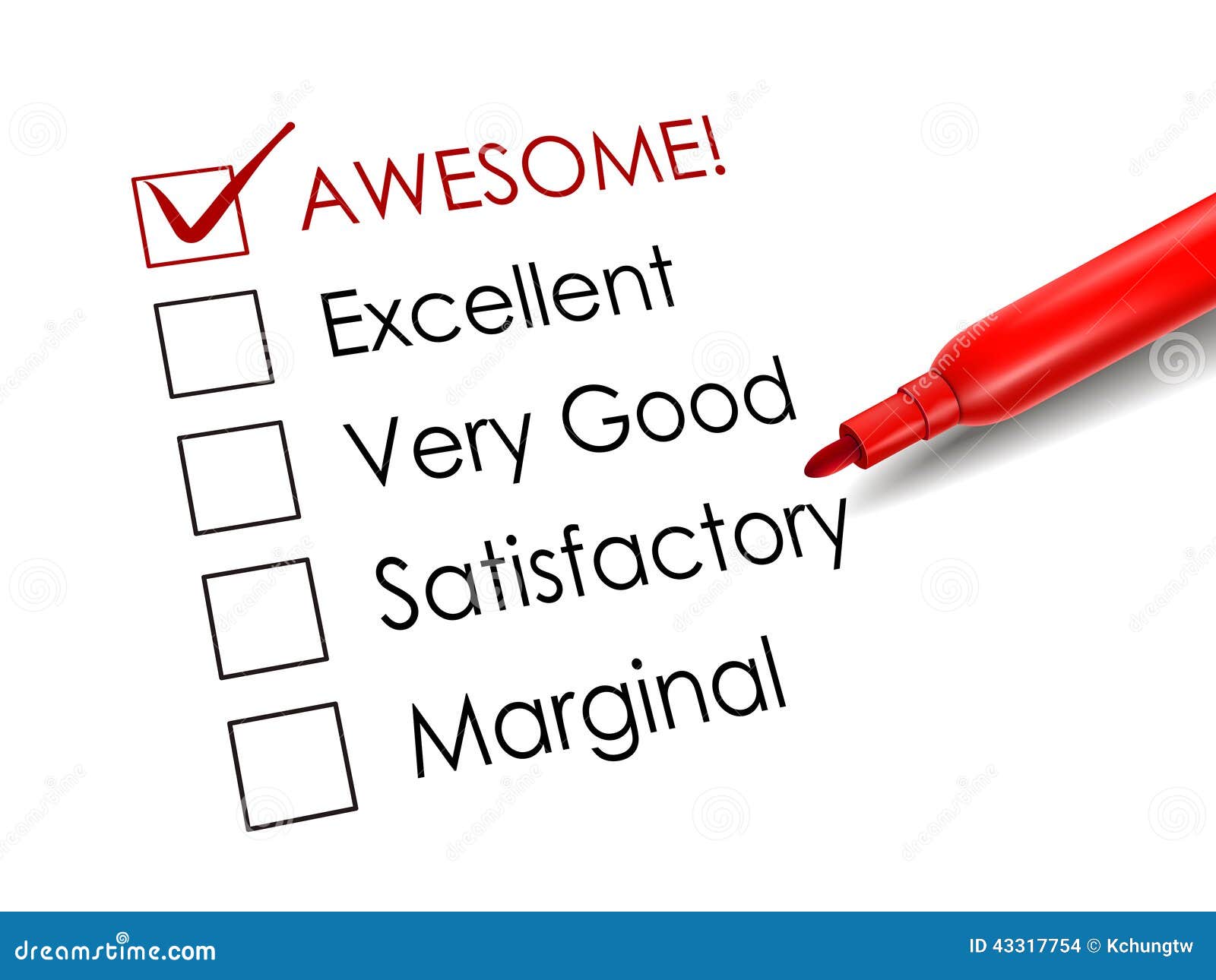 Tick Placed in Awesome Check Box with Red Pen Stock Vector ...