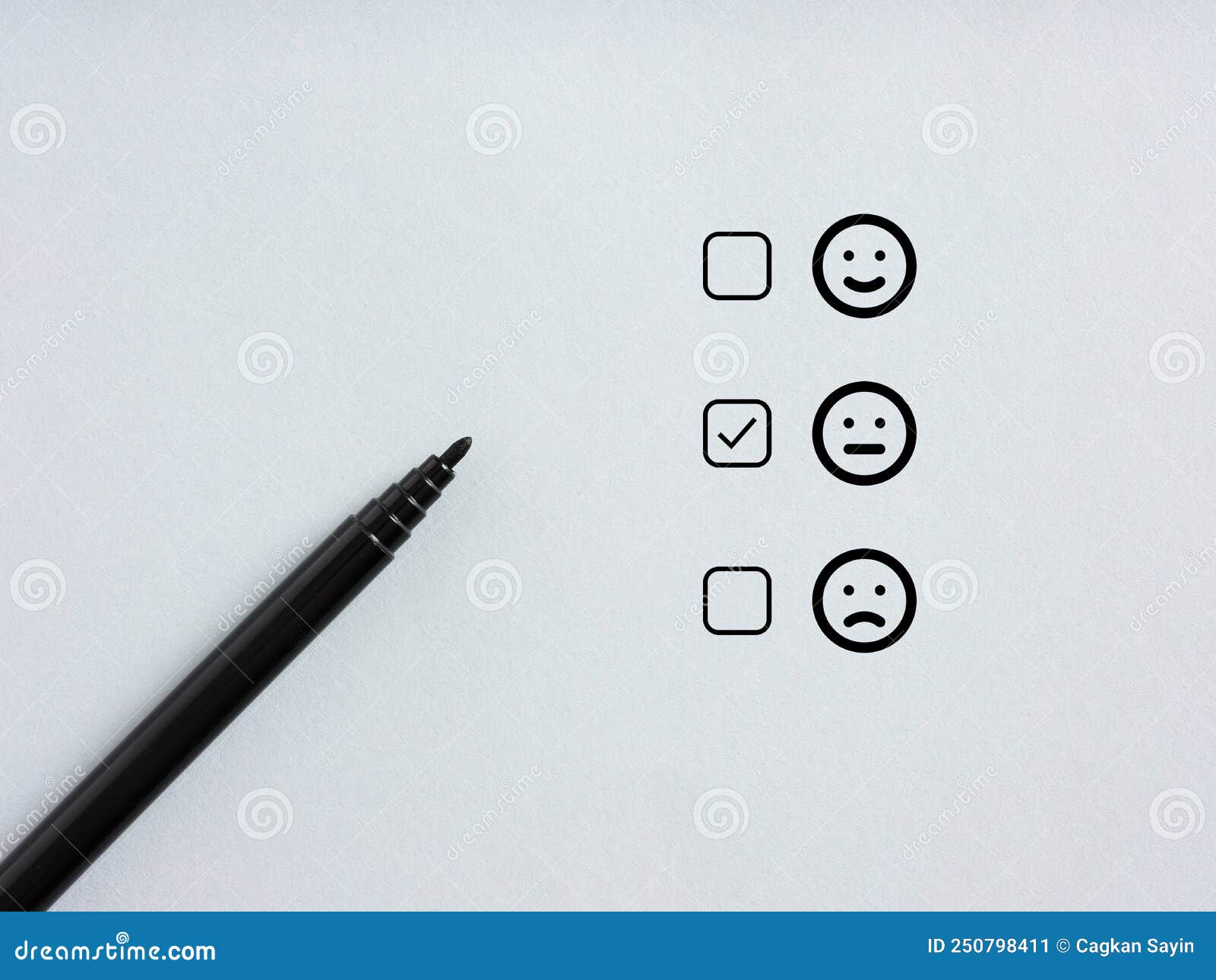 Tick Placed in Checkbox of Selected Neutral Emoticon. Customer ...