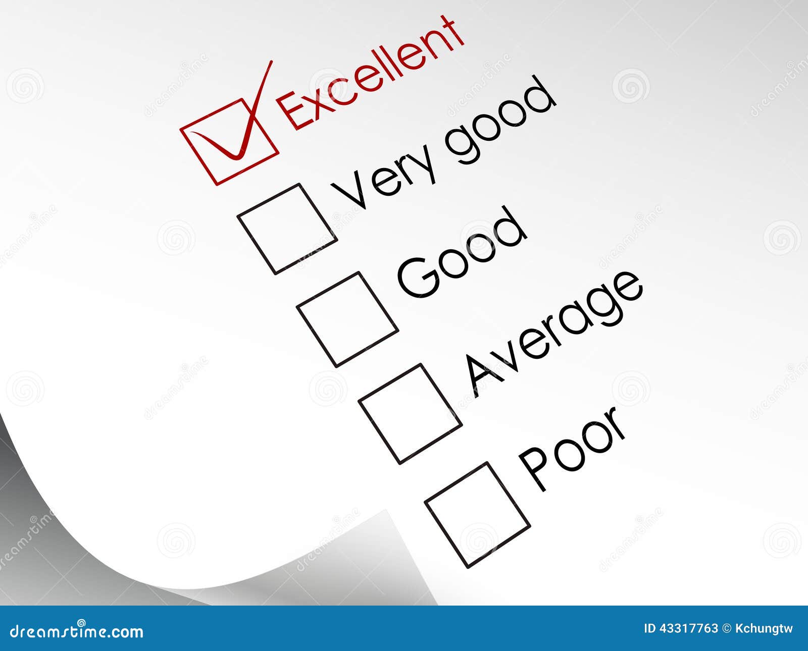 Tick Placed in Excellent Check Box in Red Stock Vector - Illustration ...