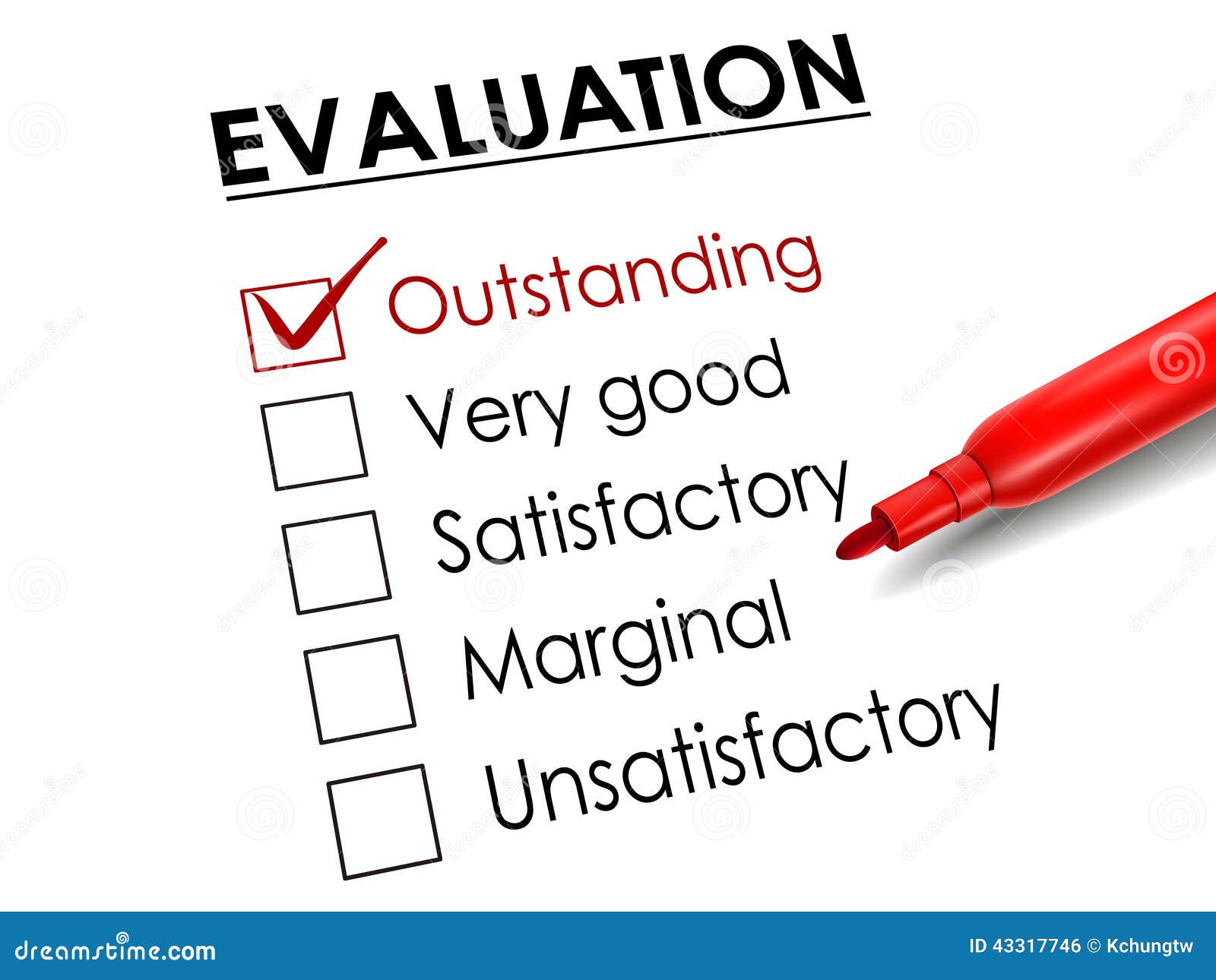 Tick Placed in Outstanding Check Box with Red Pen Stock Vector ...