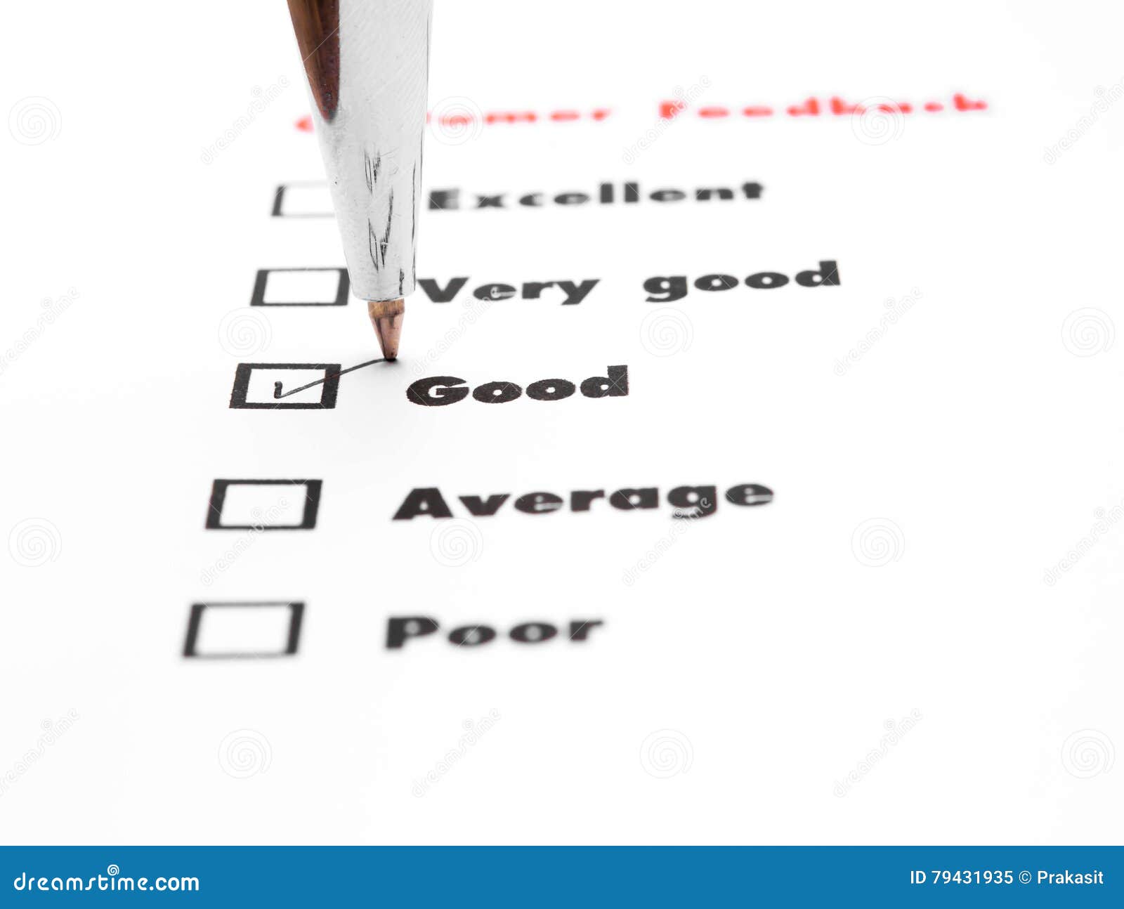 Tick Placed You Select Choice. Excellent,very Good,good,average Stock ...