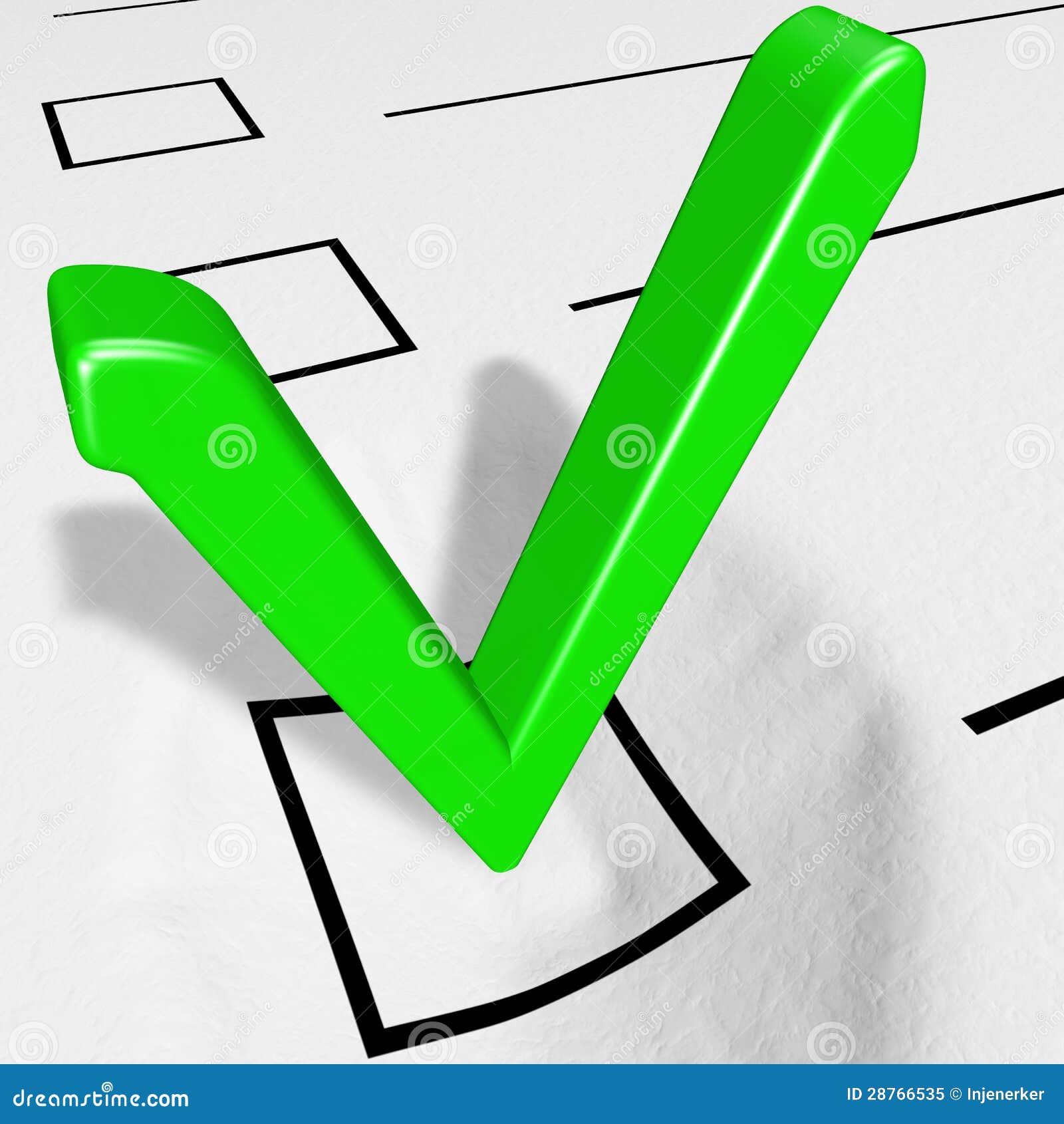 Tick pressed in the blank stock illustration. Illustration of sign ...