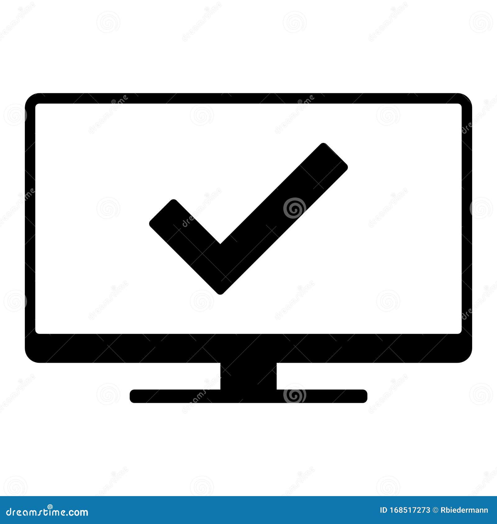 Tick and screen stock vector. Illustration of display - 168517273