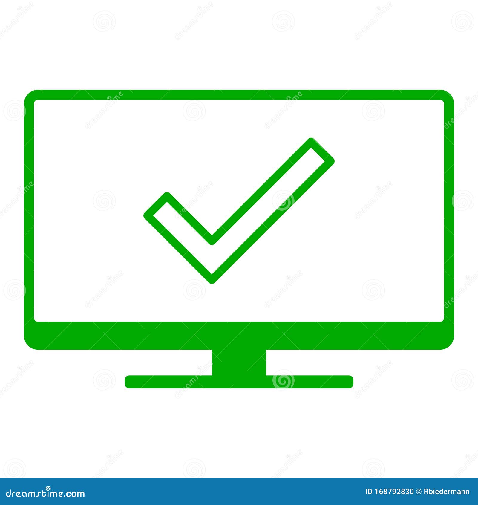Tick and screen stock vector. Illustration of tick, desktop - 168792830