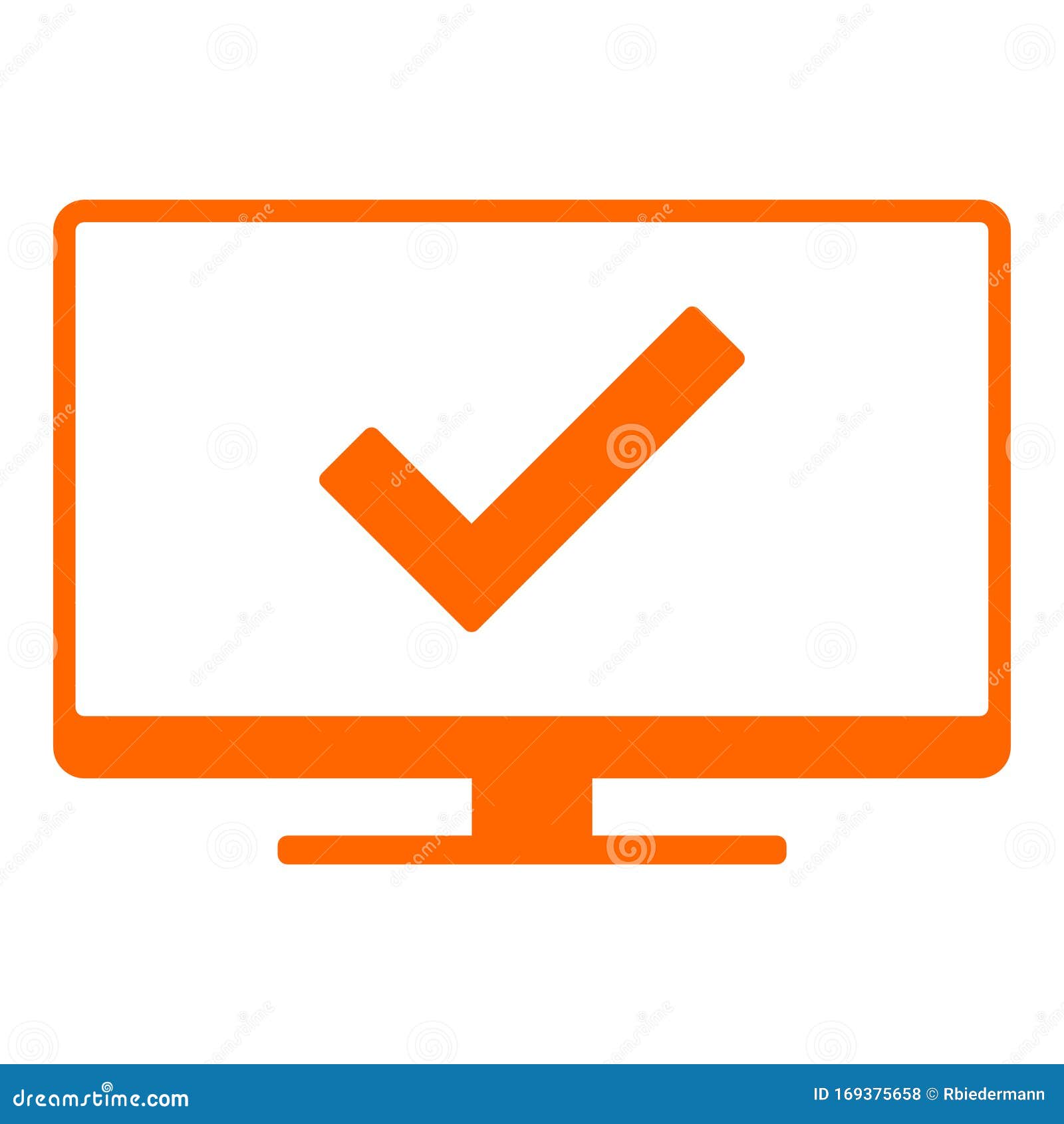 Tick and screen stock vector. Illustration of screen - 169375658