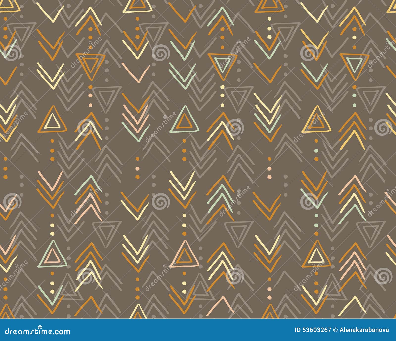 Tick Seamless Ethnic Pattern. Stock Vector - Illustration of design ...