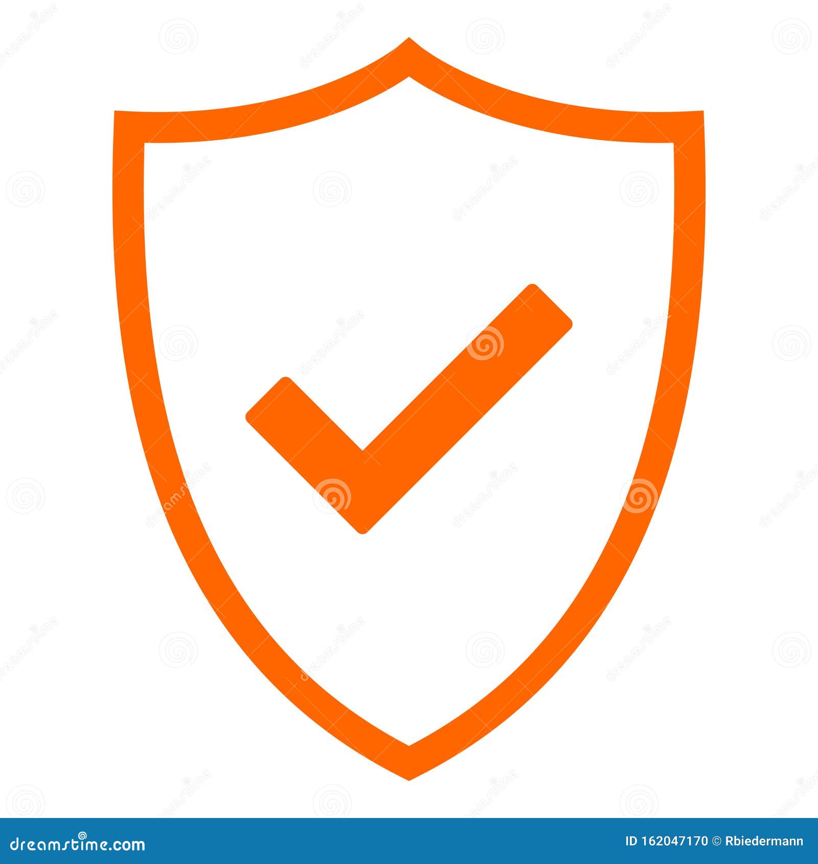 Tick and shield stock vector. Illustration of safe, symbol - 162047170
